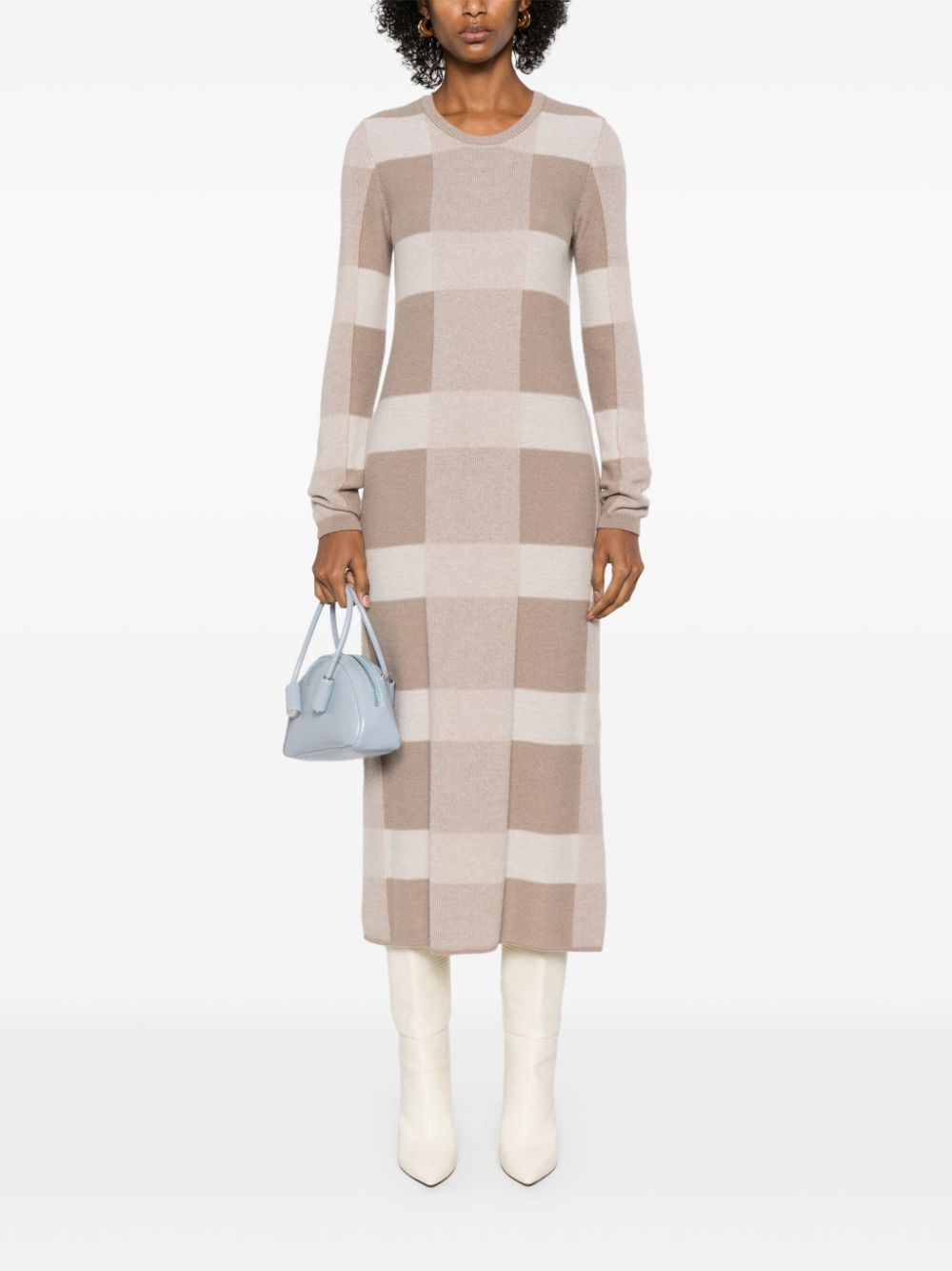 EMPORIO ARMANI Emporio Armani Checked Midi Dress