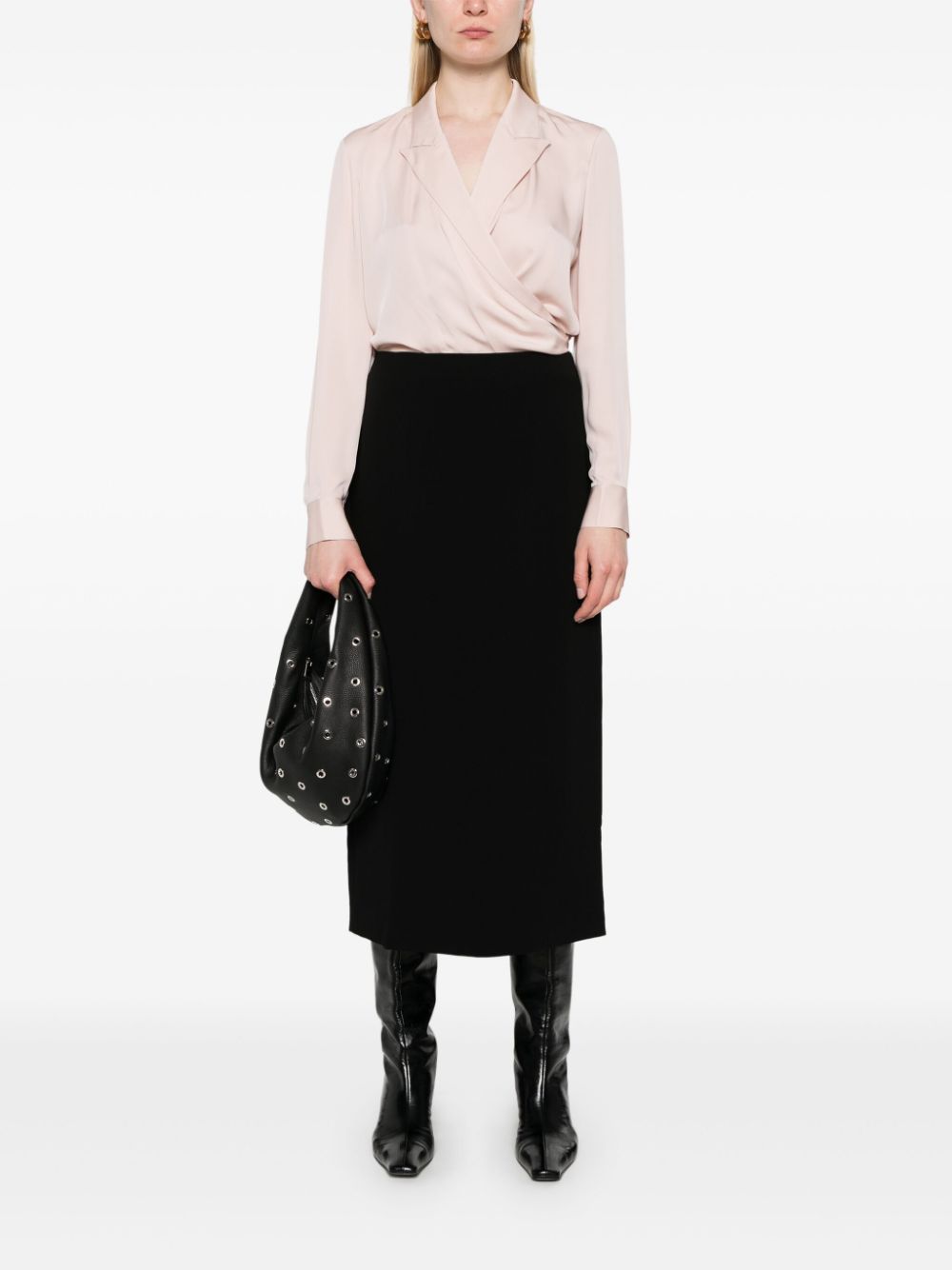 THEORY Theory Peak Lapel Wrap Blouse