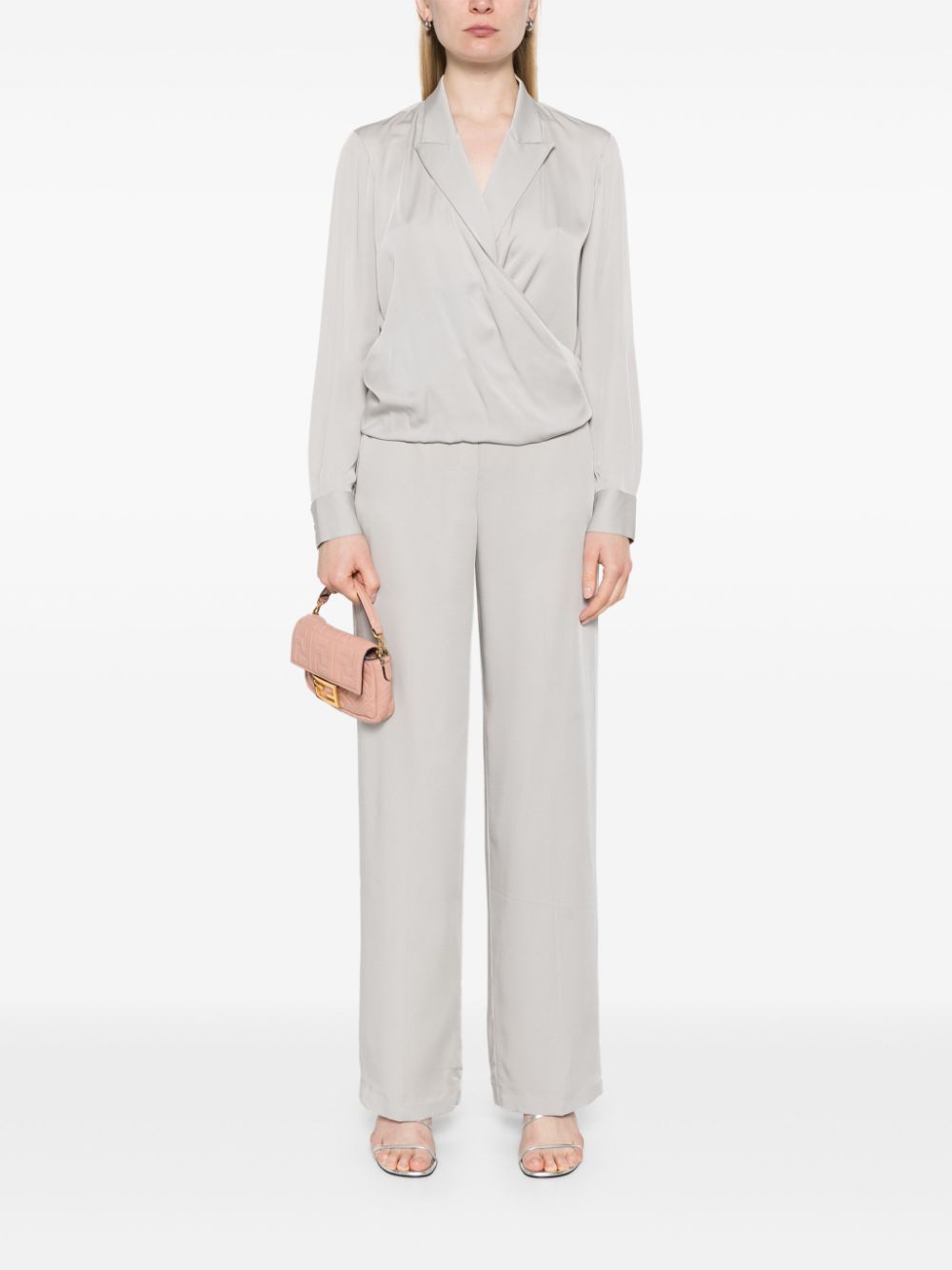 THEORY Theory Peak Lapel Wrap Blouse
