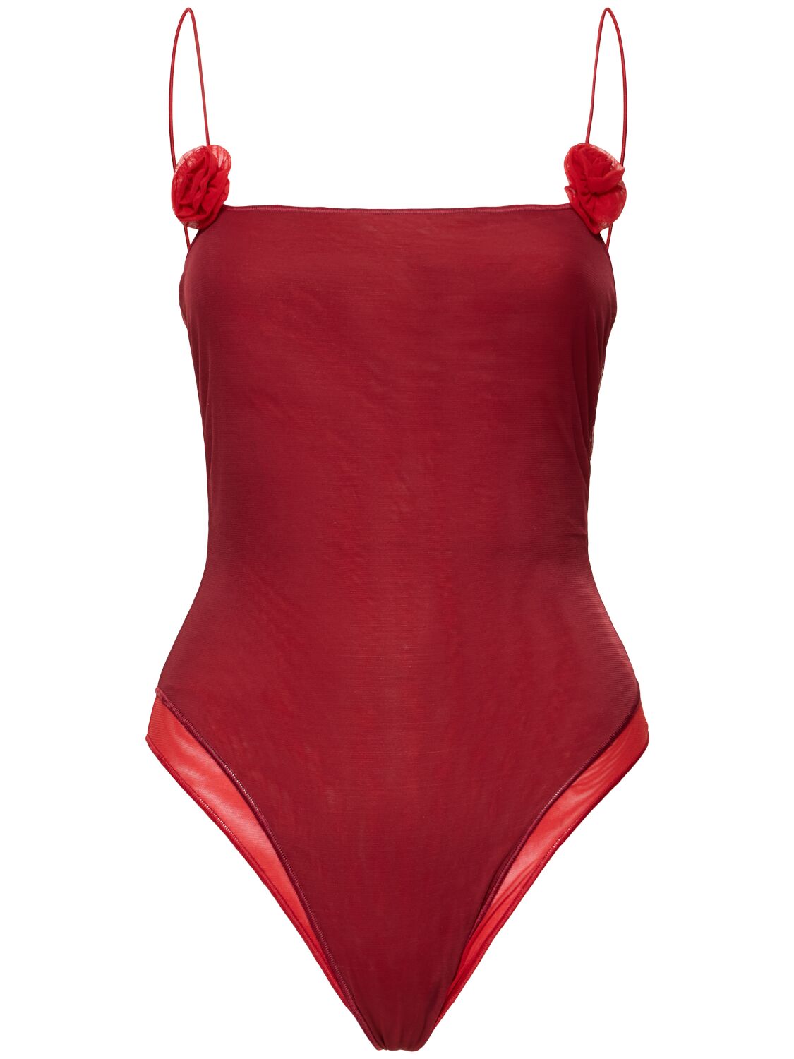 OséRee Swimwear Rose Mesh One Piece Red Editorialist