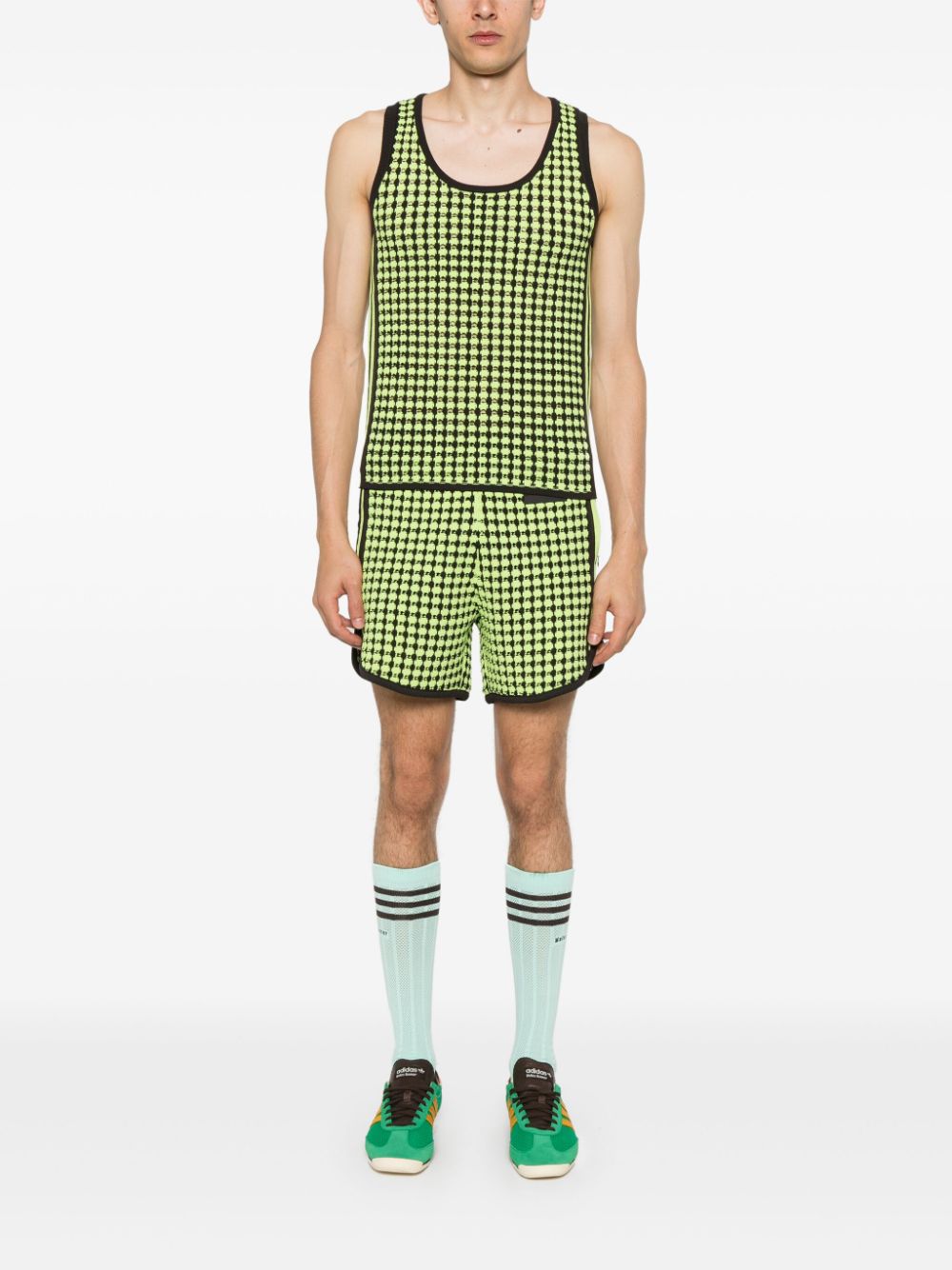ADIDAS adidas x Wales Bonner Houndstooth Crochet-Knit Shorts