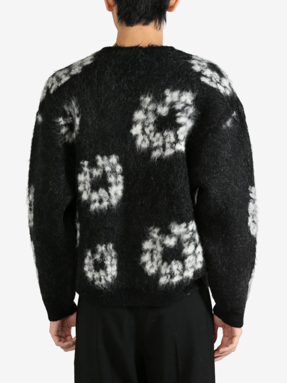 Denim Tears X Stussy Playing Card Suits Cardigan - Black