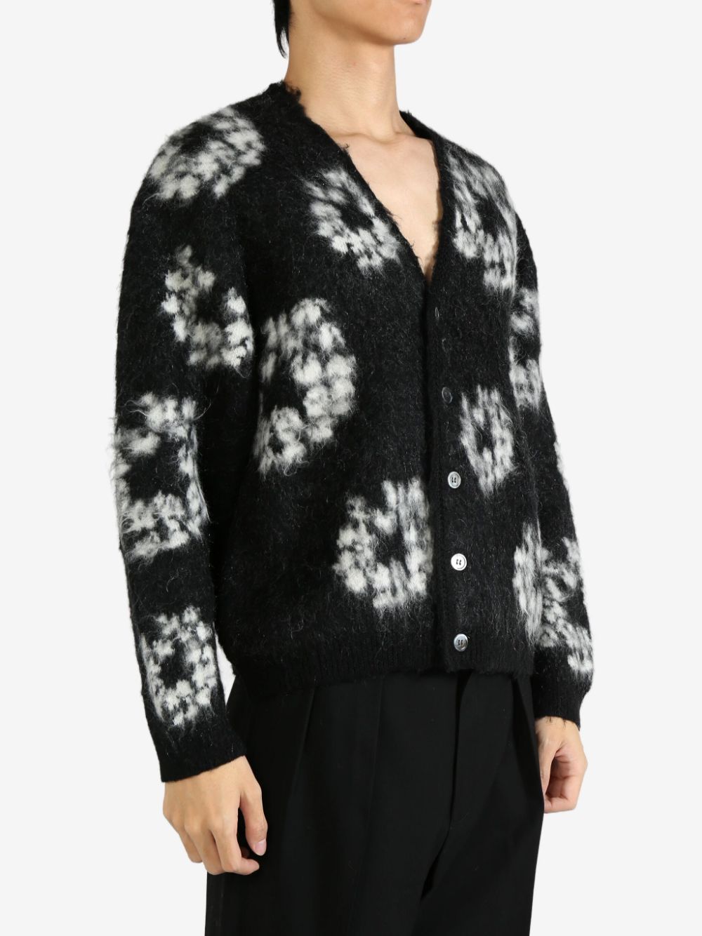 Denim Tears X Stussy Playing Card Suits Cardigan - Black