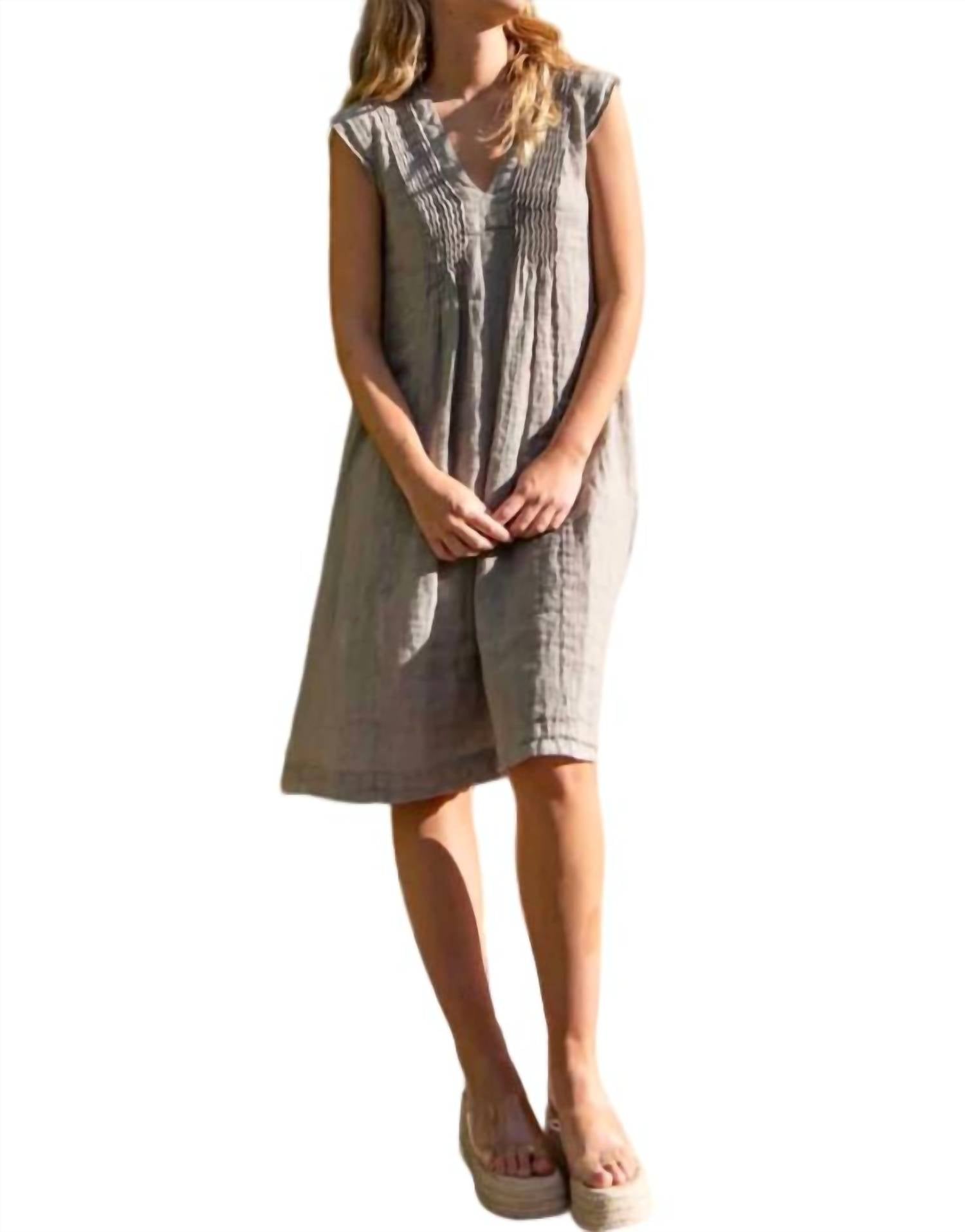 Sauths Linen Gauze Dress In Beige - 45% Off | Editorialist