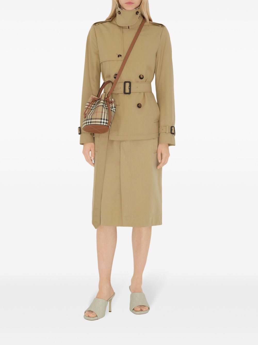 BURBERRY Check-Pattern Bucket Bag