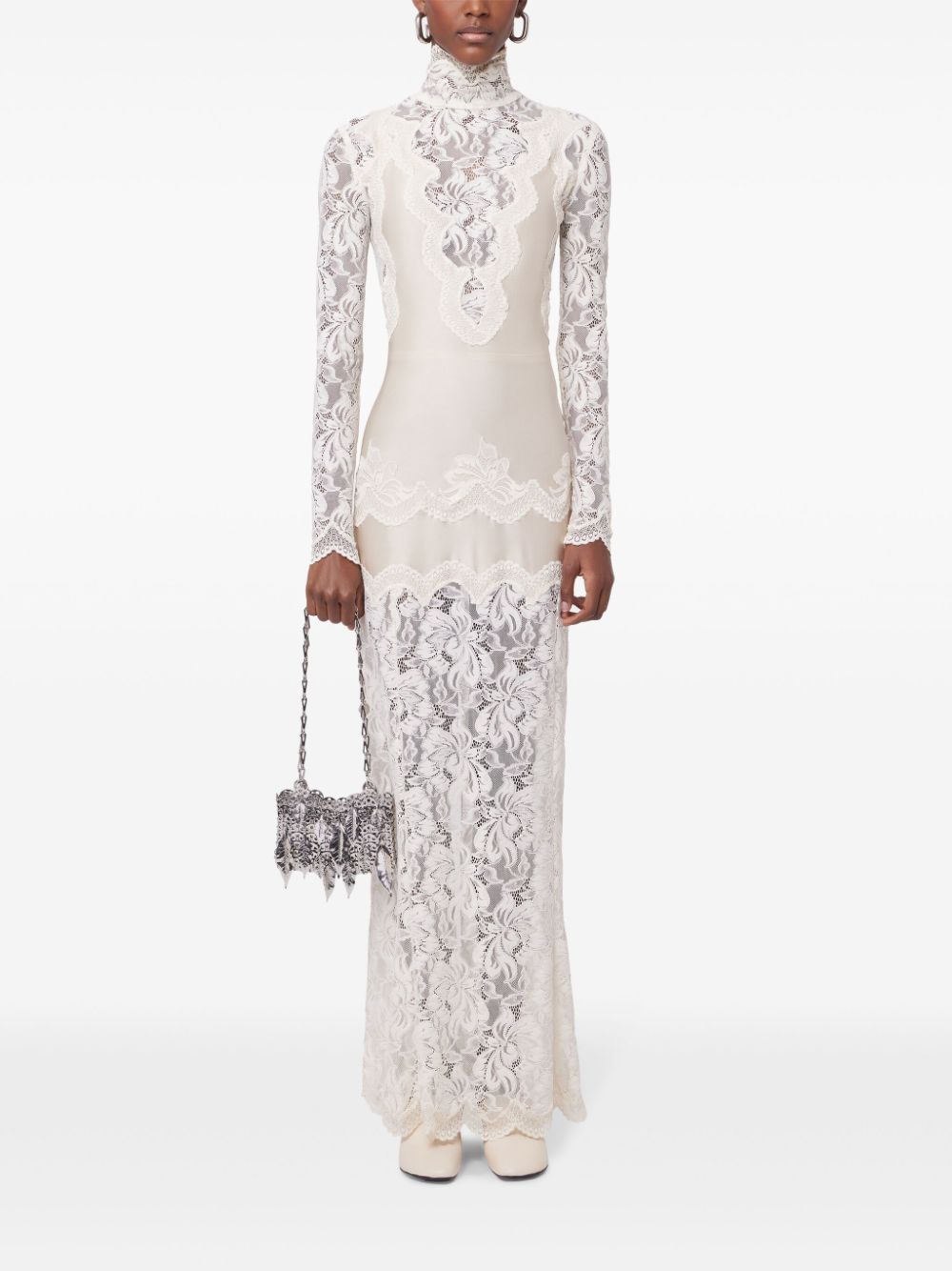 PACO RABANNE Rabanne Lace Jersey Maxi Dress