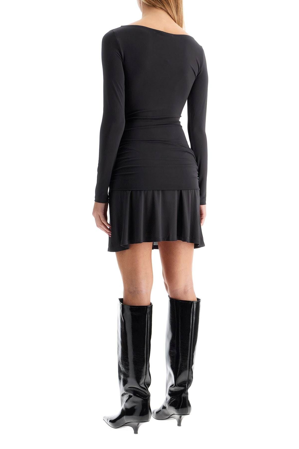 paloma wool mini dress MINI YAUSI-Fitted, mini dress with asymmetric shoulders and flared bottom