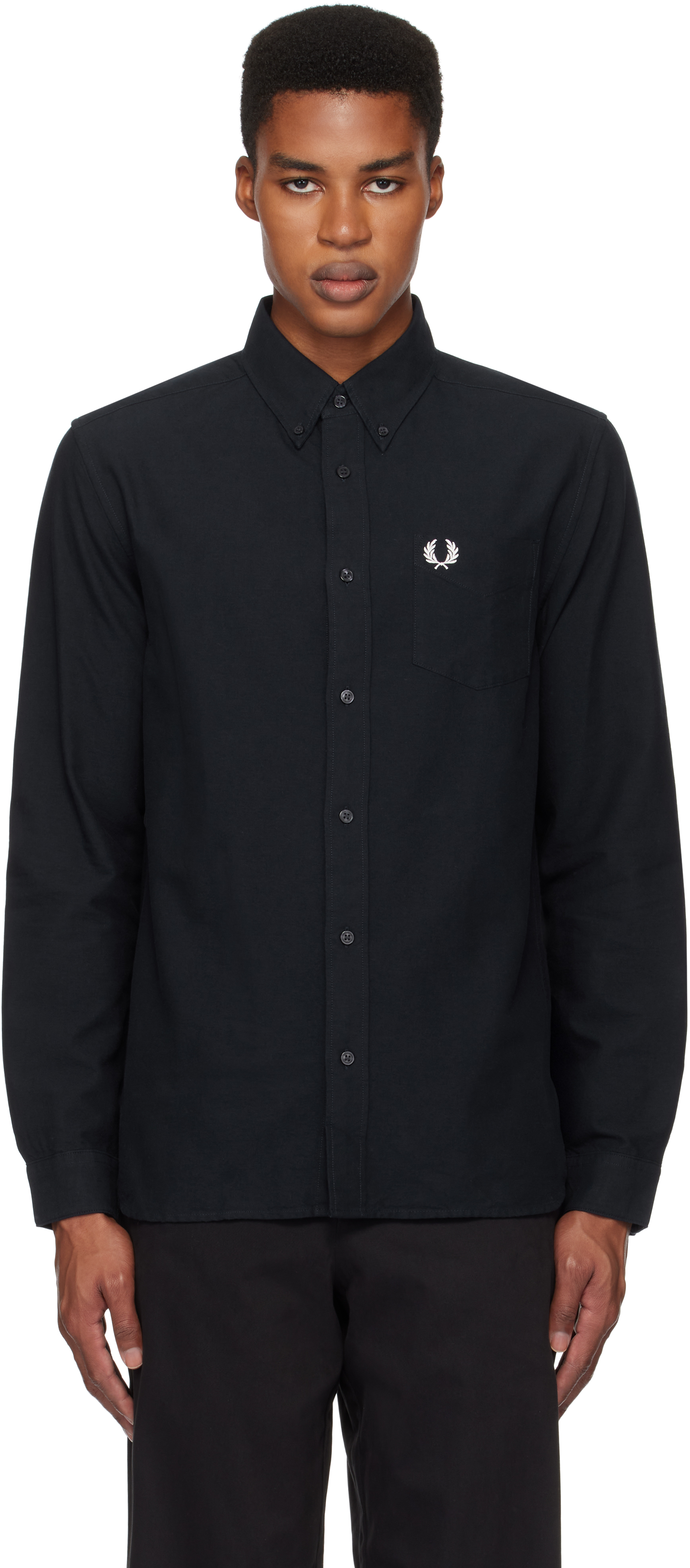 Fred Perry Navy Oxford Shirt - 608 Navy | Editorialist