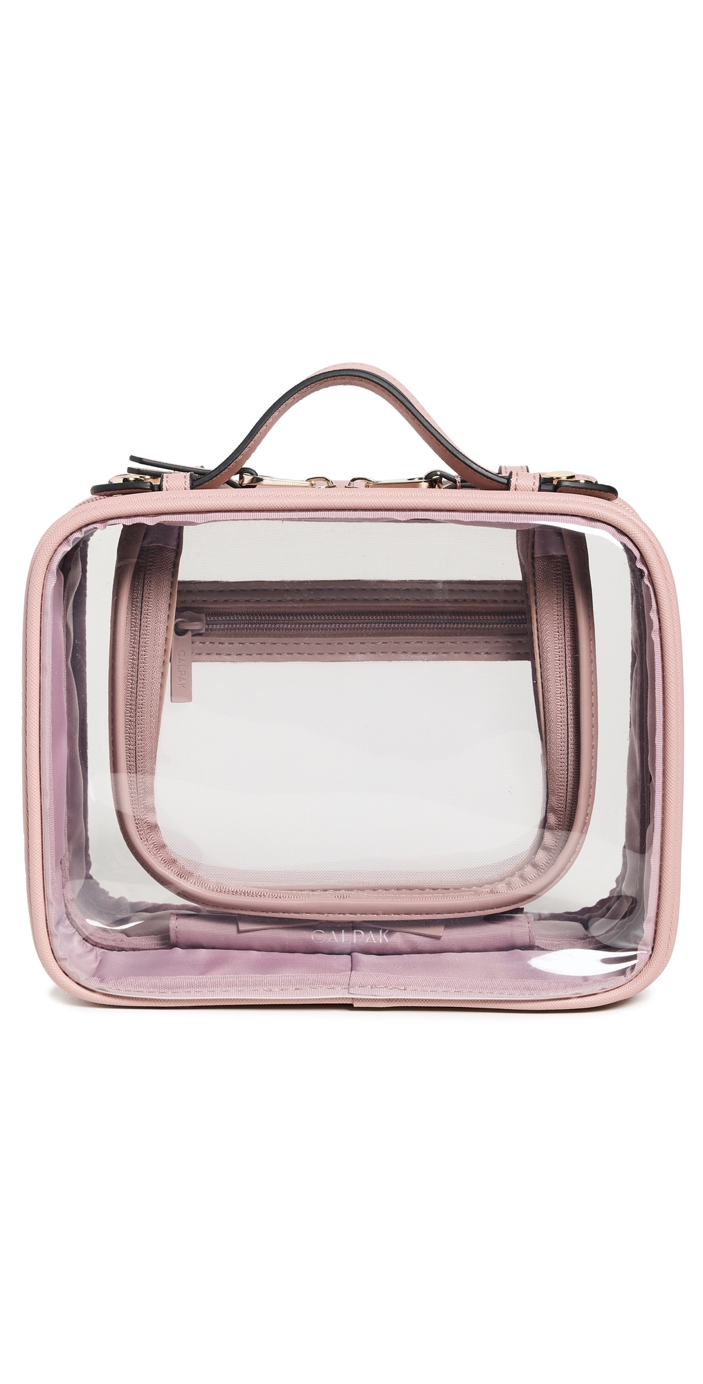 Calpak Medium Clear Cosmetics Case Mauve Editorialist