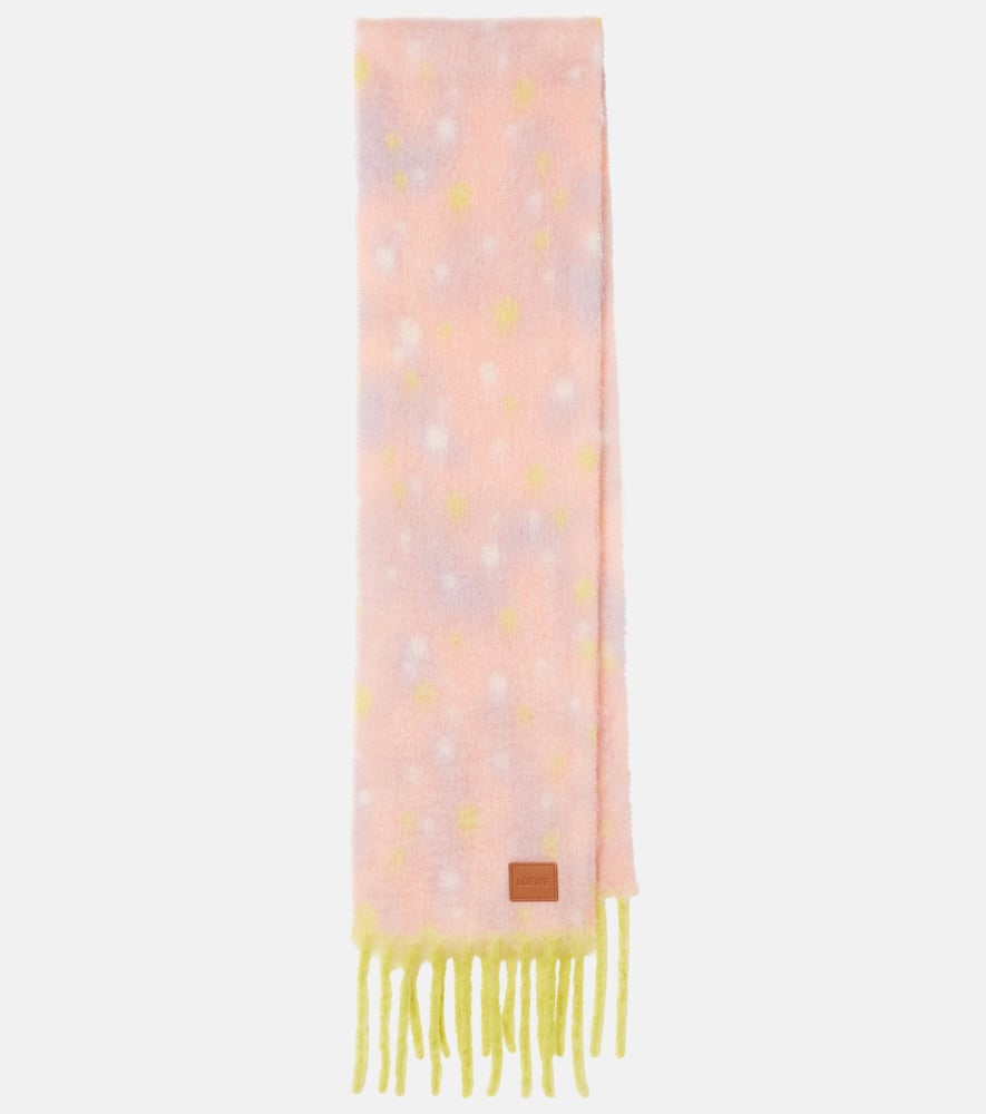 Loewe X Suna Fujita Polka-Dot Wool-Blend Scarf - Pink | Editorialist