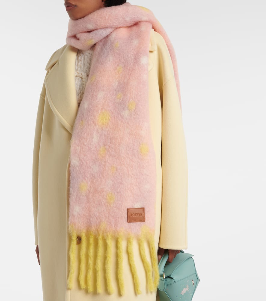 Loewe X Suna Fujita Polka-Dot Wool-Blend Scarf - Pink | Editorialist