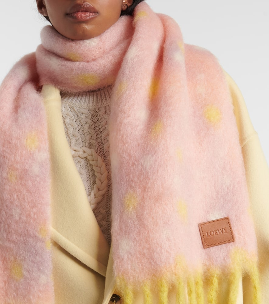 Loewe X Suna Fujita Polka-Dot Wool-Blend Scarf - Pink | Editorialist