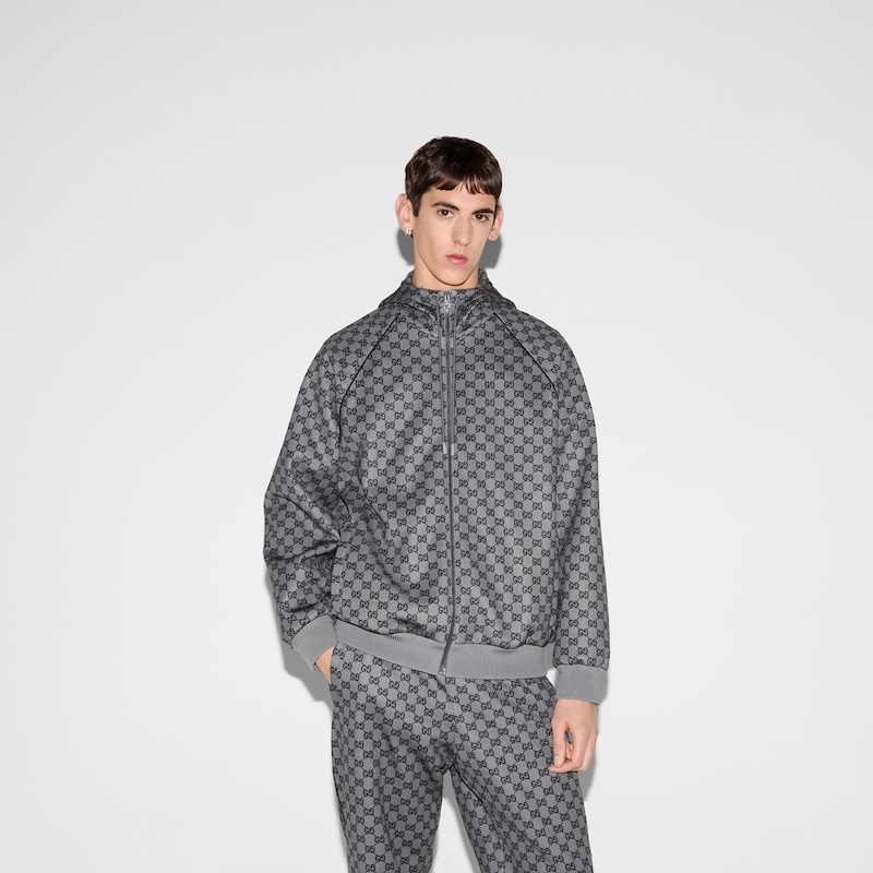 Gucci Gg Neoprene Zip Jacket - Grey | Editorialist