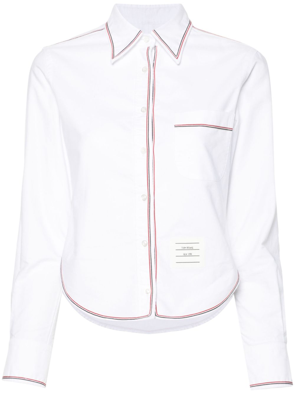 THOM BROWNE Thom Browne Cropped Shirt with Signature Stripe