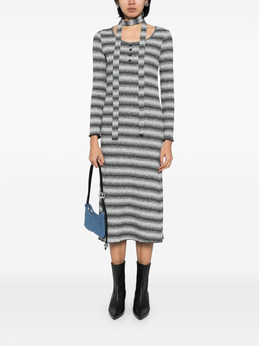 TOUT A COUP tout a coup Striped Knitted Dress