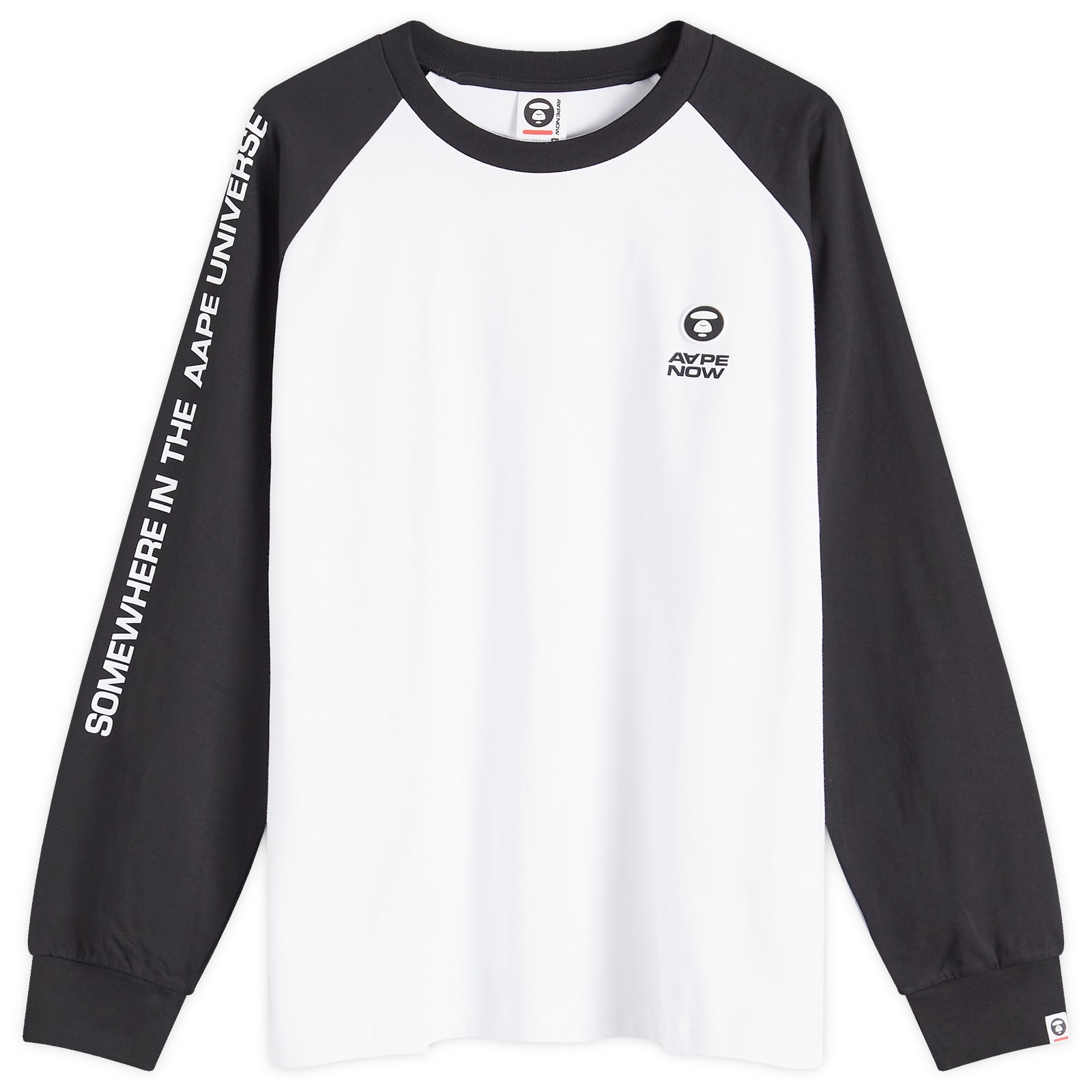 【完売品】AAPE NOW RAGLAN LONG SLEEVE TEE Aape By *A Bathing Ape Aape Now Raglan Long Sleeve T-Shirt In