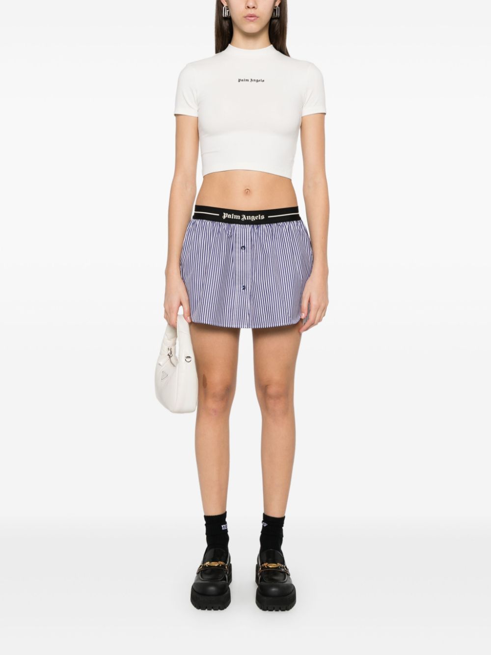 PALM ANGELS Palm Angels Striped Mini Skirt