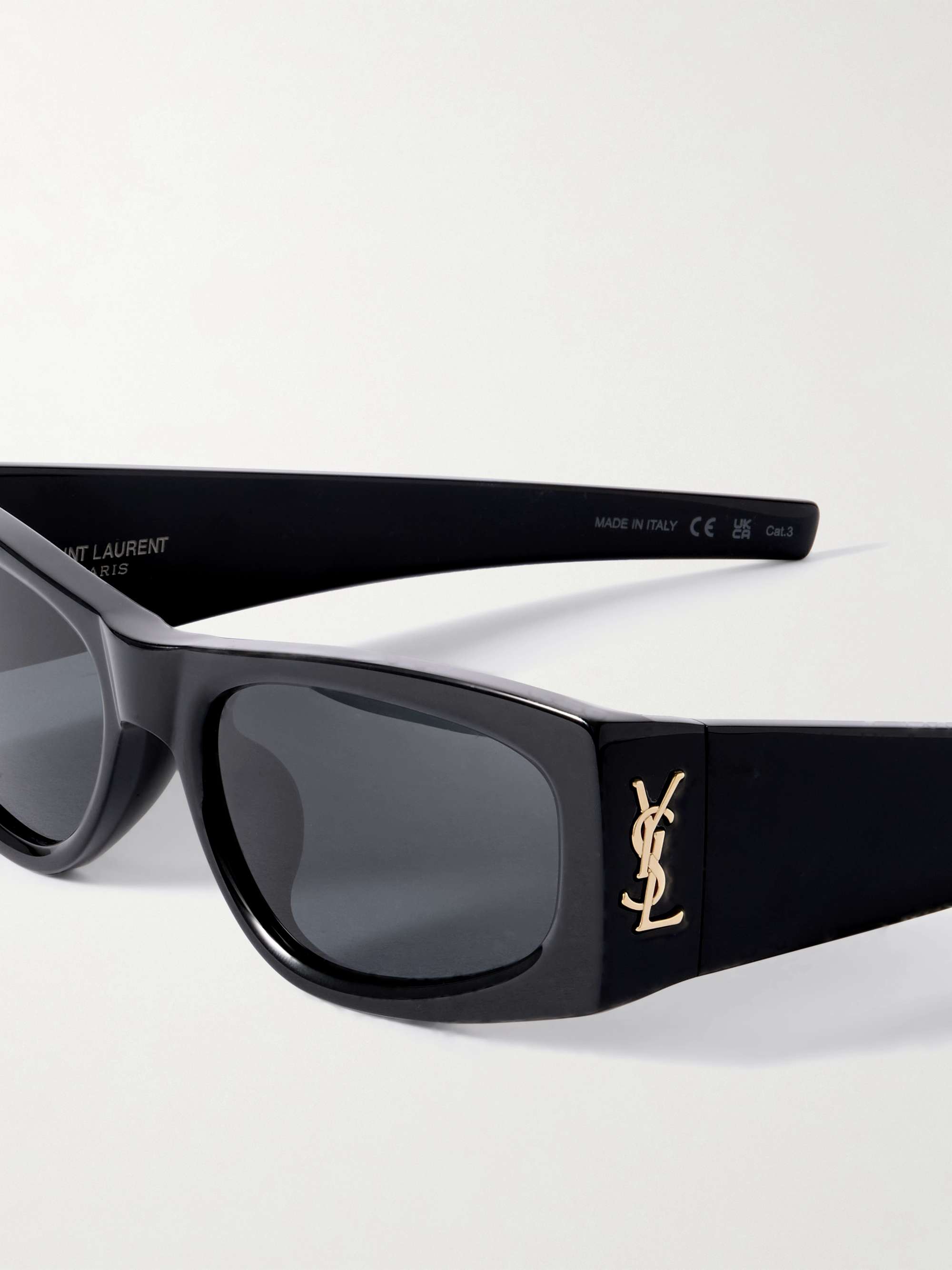RARE Saint Laurent Black Acetate Square Sunglasses with SILVER YSL Logo Saint Laurent SL 750 002 Sunglasses - US main image 3