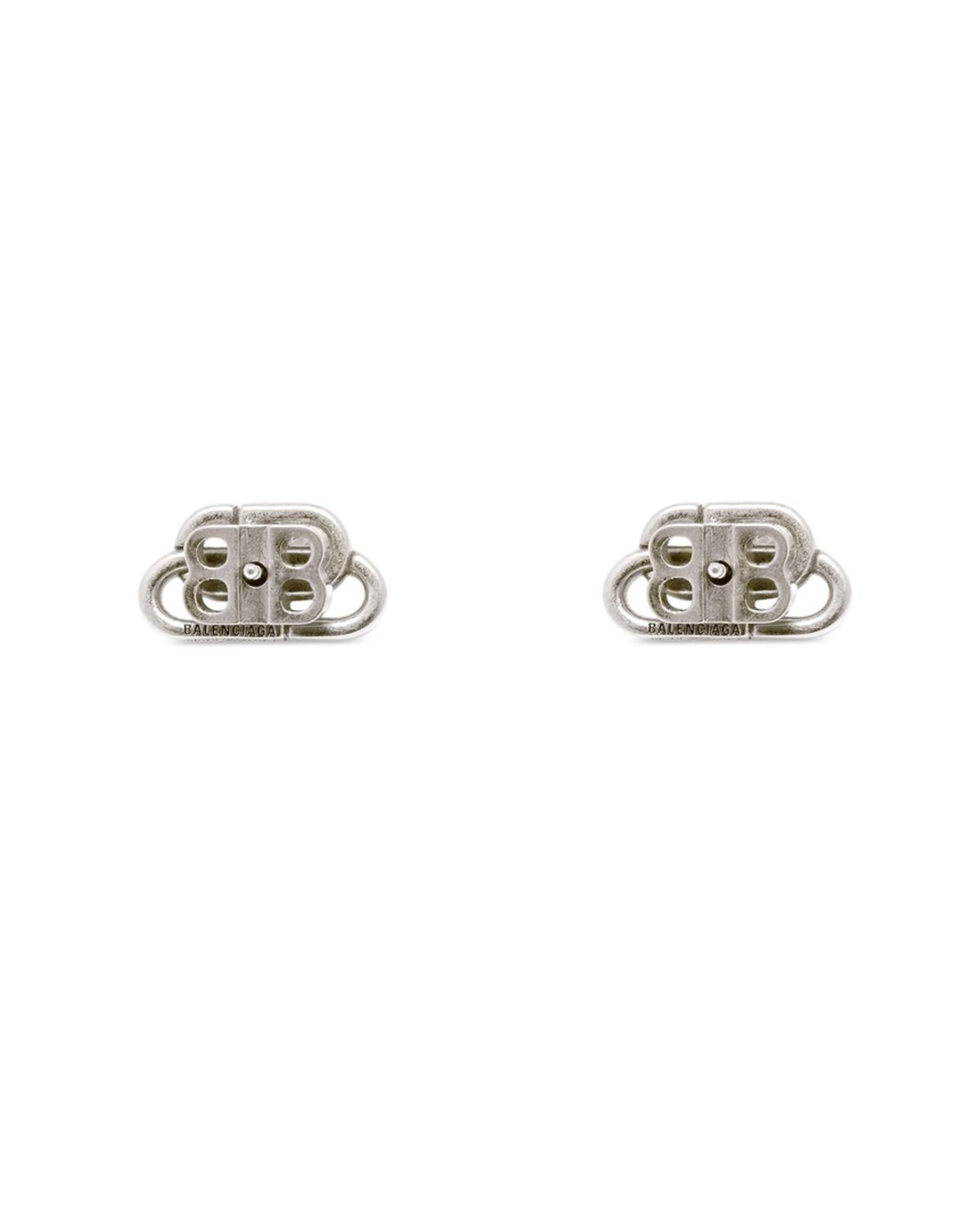 Balenciaga Bb Xs Stud Earrings - Silver | Editorialist