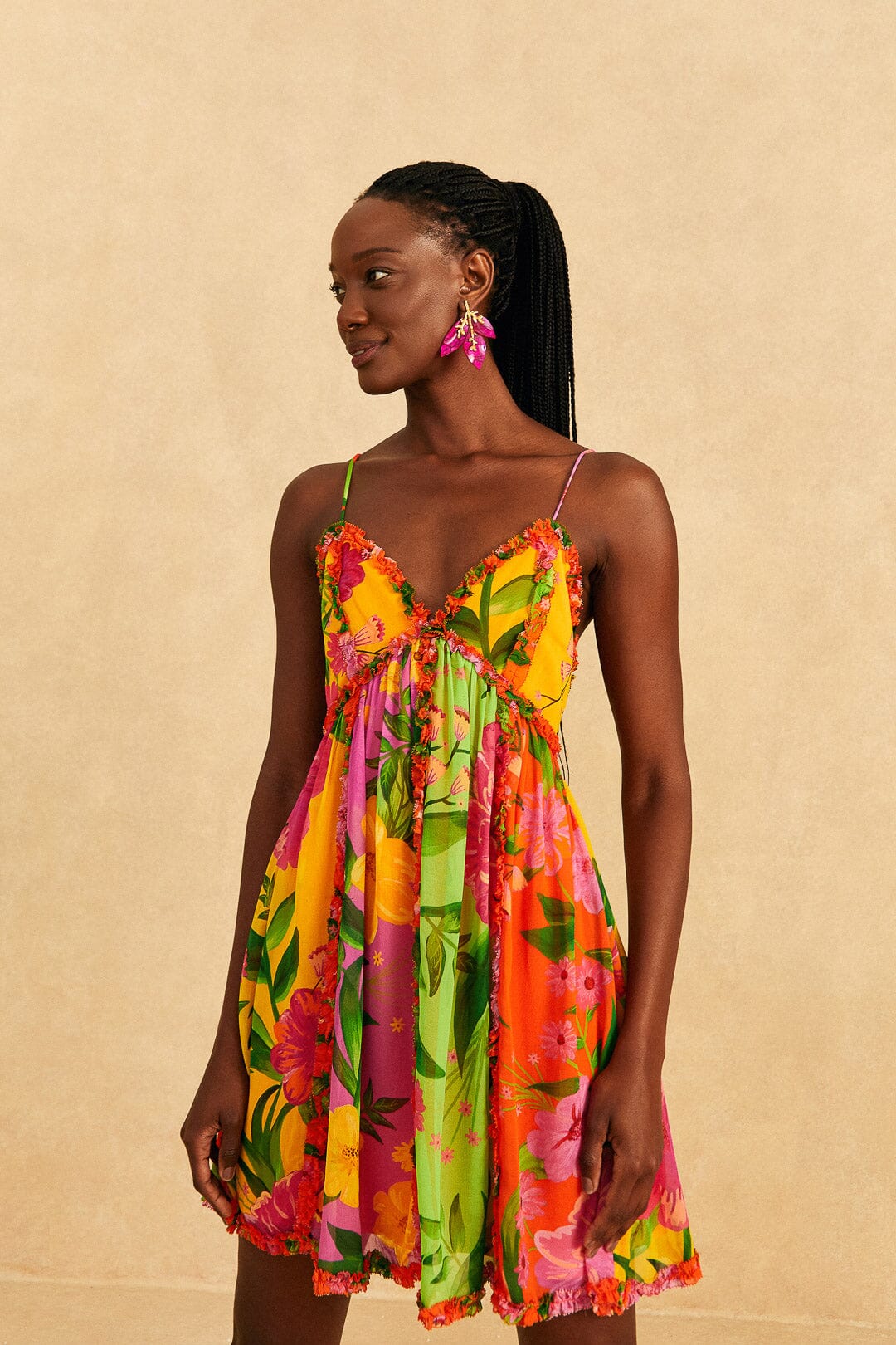 farm rio romantic garden mini dress Farm Rio Mixed Romantic Garden Mini Dress - Multi