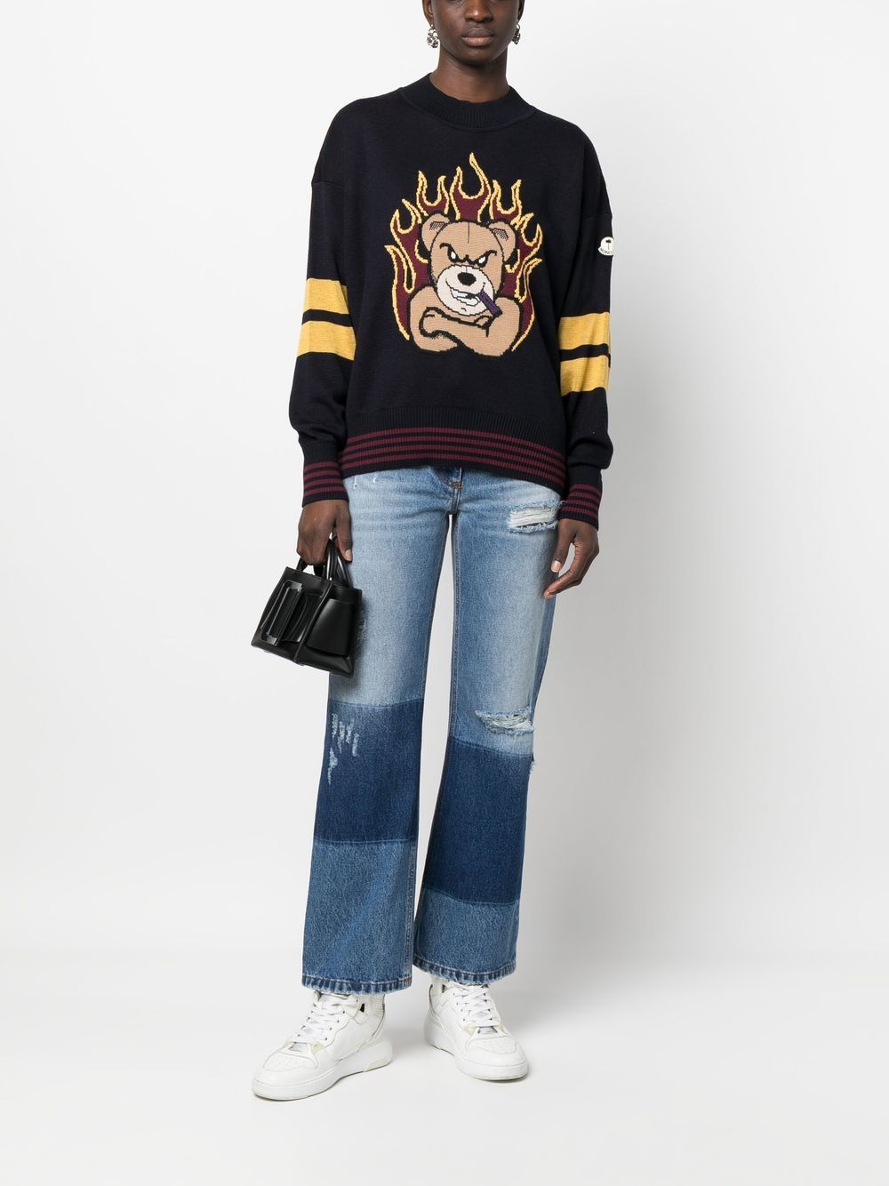 PALM ANGELS Palm Angels x Moncler Distressed Straight-Leg Jeans