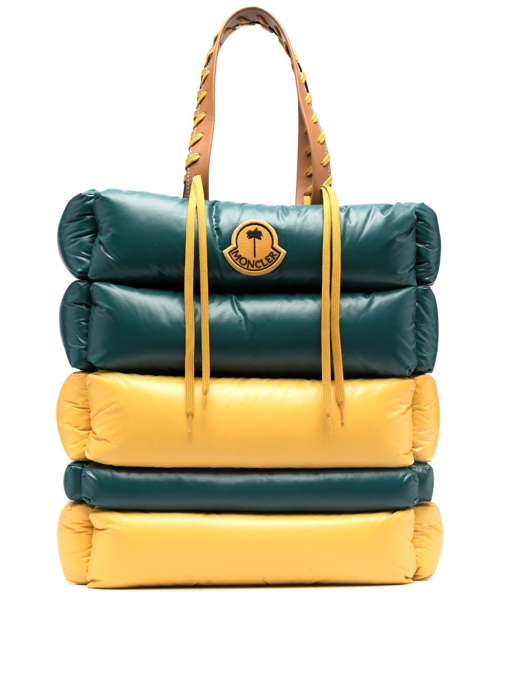 Palm Angels X Moncler Padded Tote Bag In Green - 17% Off