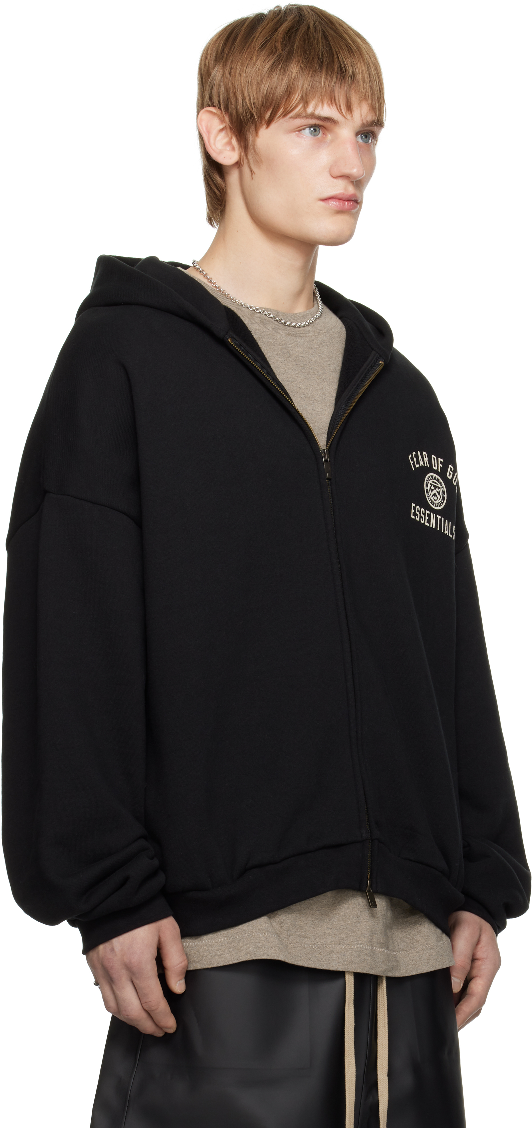 【即完】FOG ESSENTIALS HEAVY FULLZIP HOODIE Fear Of God Heavy Fleece Fullzip Hoodie - Black | Editorialist