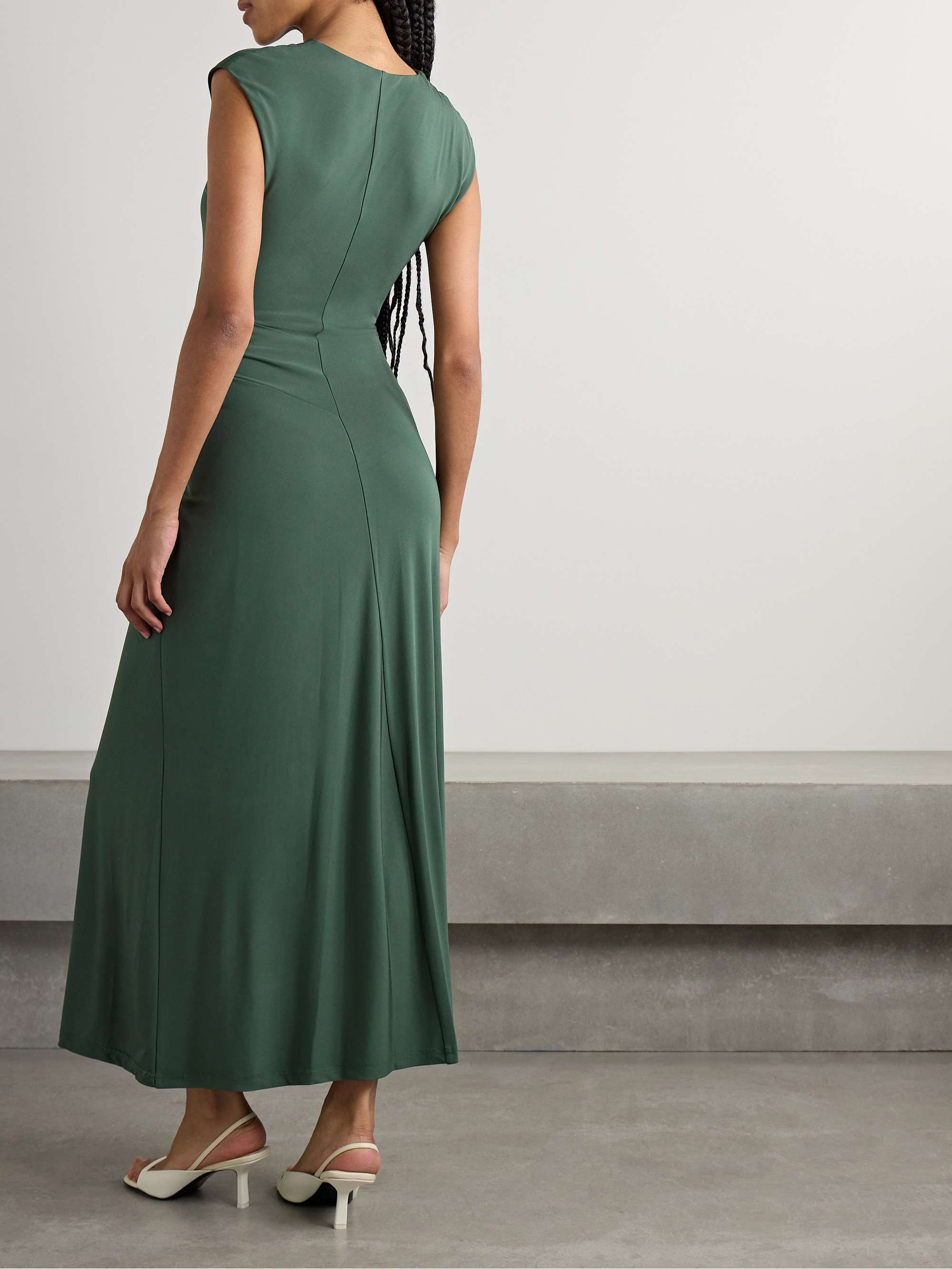 over knee length dresses 3/4 Sleeves Midi Knee Length Dress 8526 XS / Burgundy(Maroon) main image 1