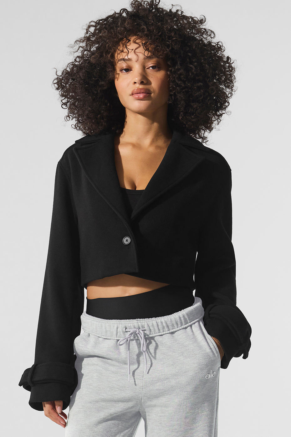 ALO ALO Wool Cropped Trench Jacket