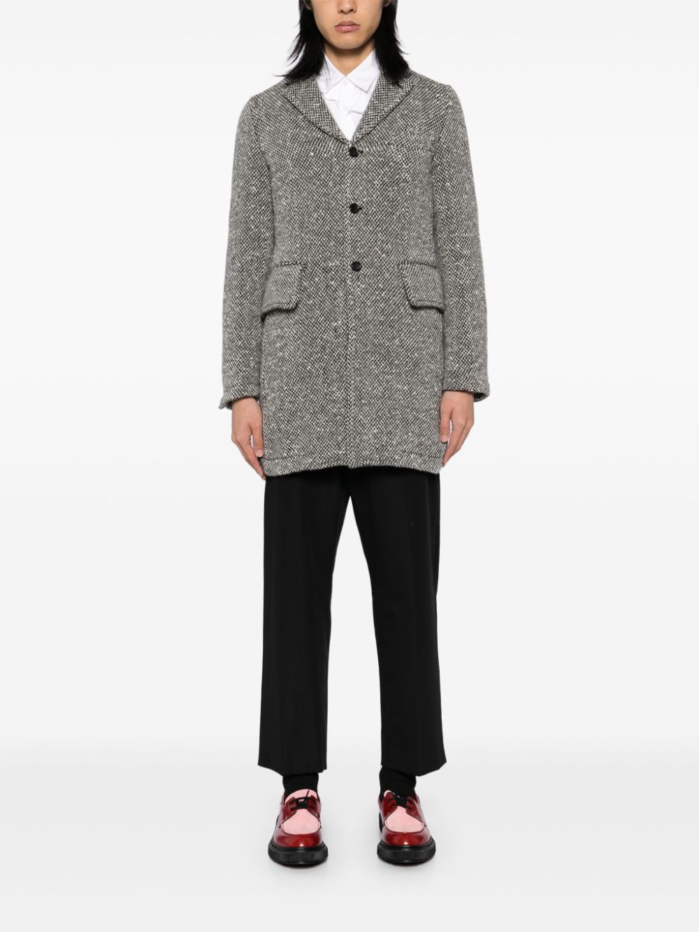 COMME DES GARÇONS Black Comme Des Garçons Herringbone Tweed Coat