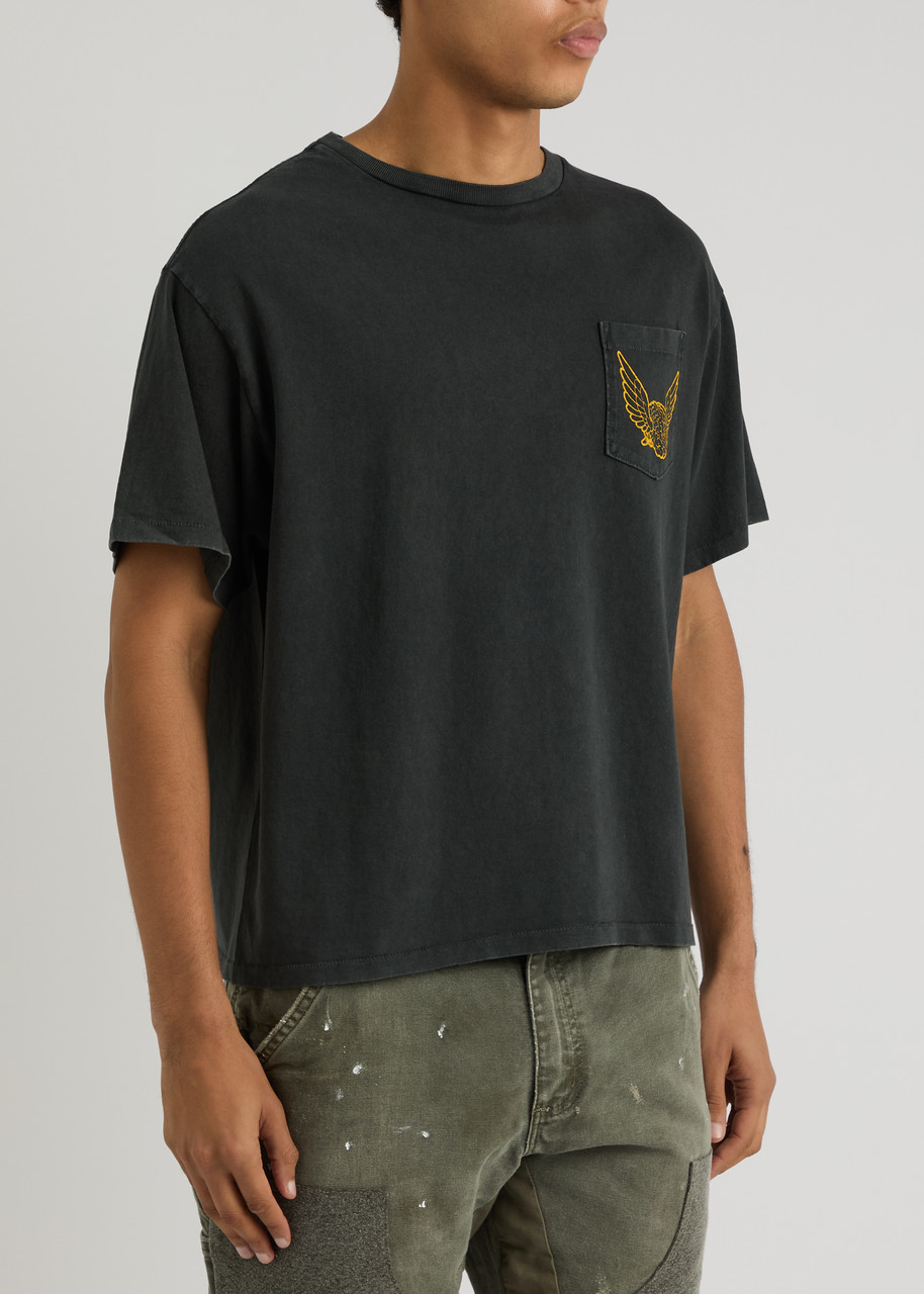 Gallery Dept. Flying Brain Printed Cotton T-Shirt In Black - 60 
