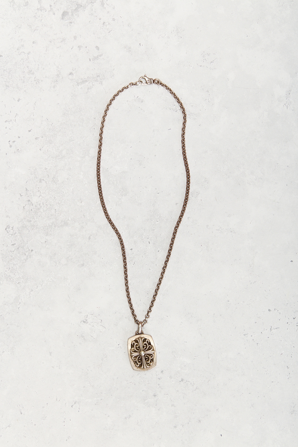 Chrome Hearts Keeper Pendant Chain Necklace In Metallic - Silver