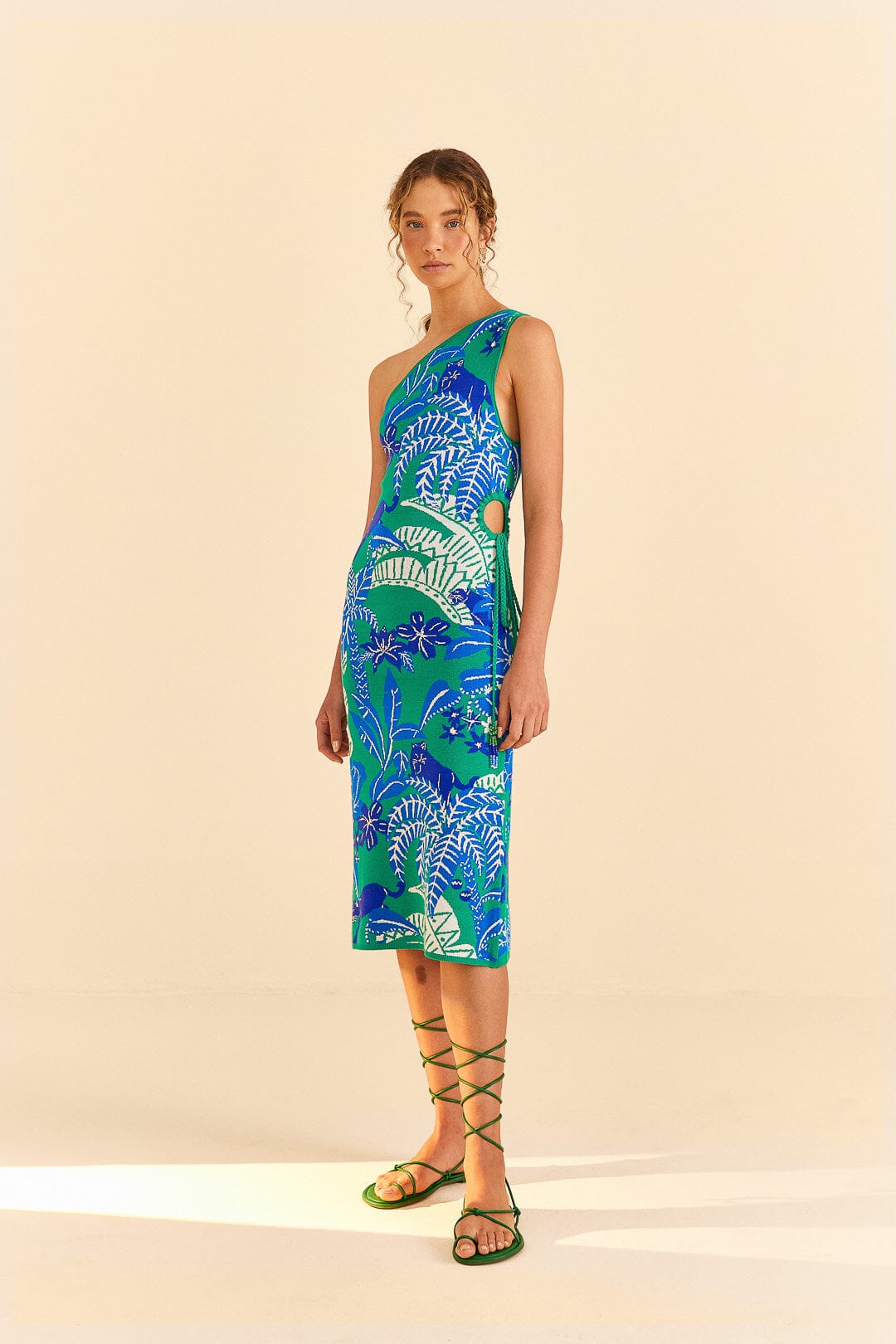 Farm Rio Green Jungle Panther Knit Dress - Jungle Panther Green | Editorialist Farm Rio Green Jungle Panther Knit Dress - Jungle Panther Green | Editorialist