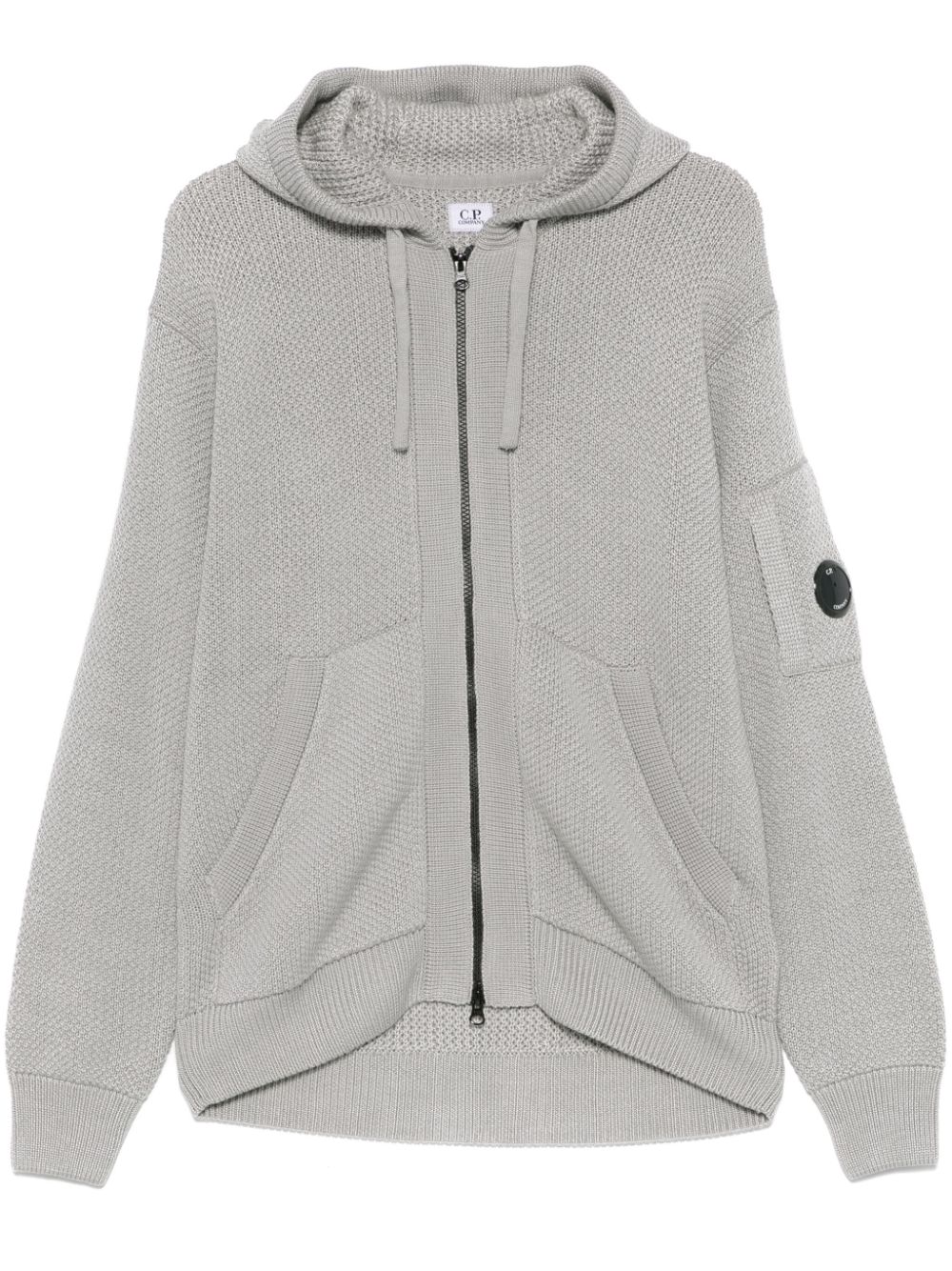 Buy C.P. COMPANY Knitted Zip-up Hoodie - Grey At 36% Off