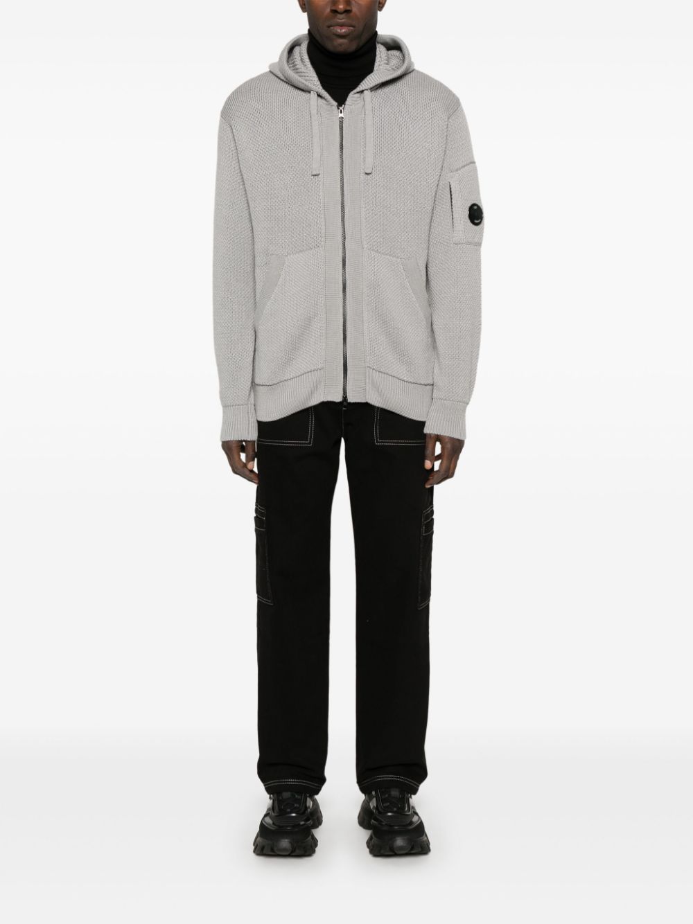 C.P. Company Knitted Zip-Up Hoodie In Grey - 35% Off | Editorialist