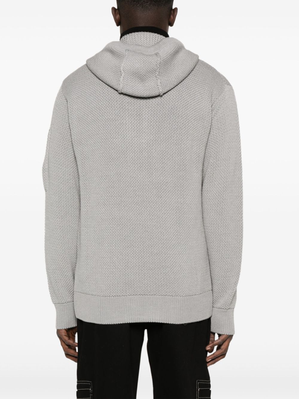 Buy C.P. COMPANY Knitted Zip-up Hoodie - Grey At 36% Off