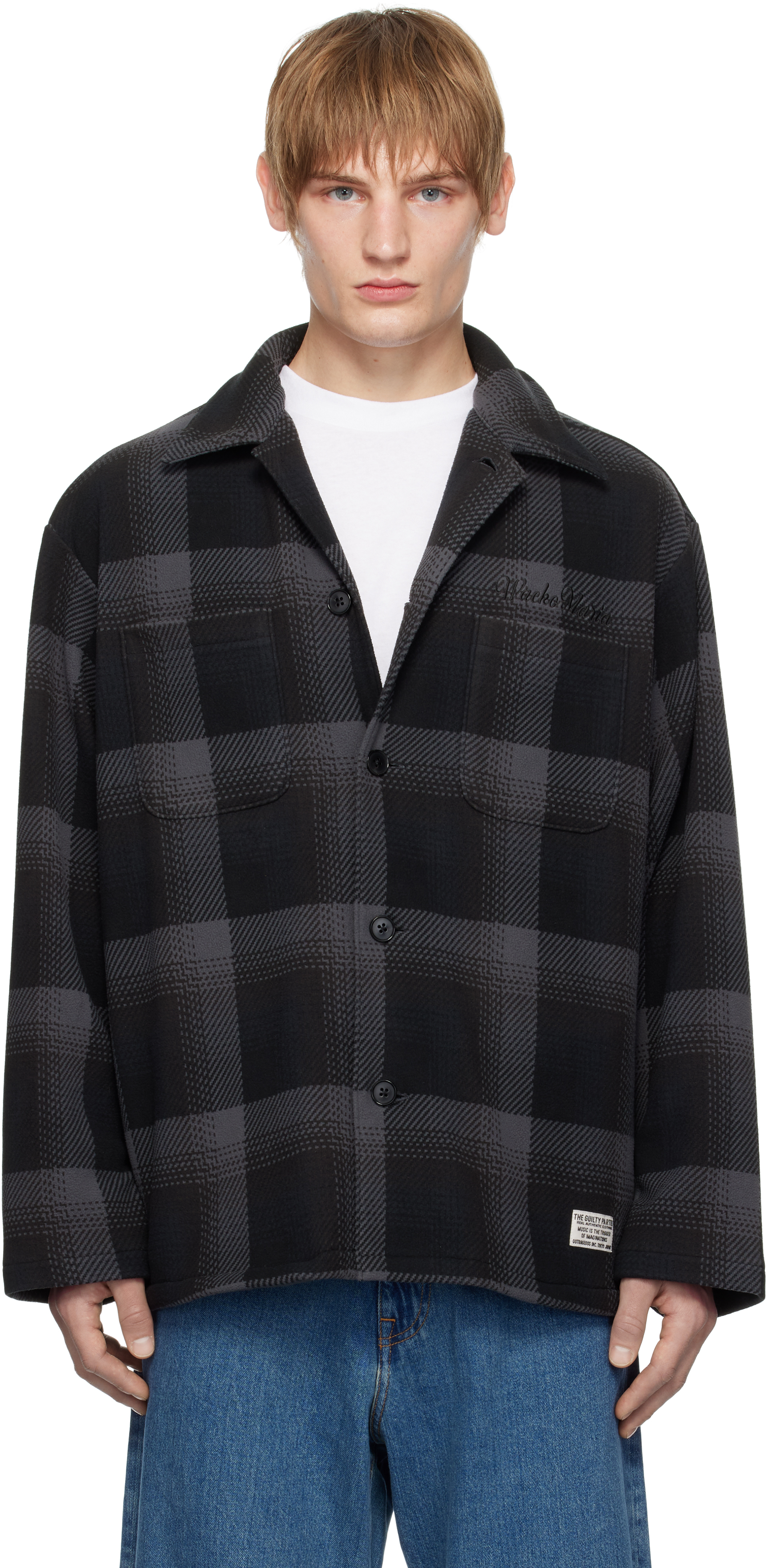 Wacko Maria Gray Fleece Shirt In Charcoal - 60% Off | Editorialist