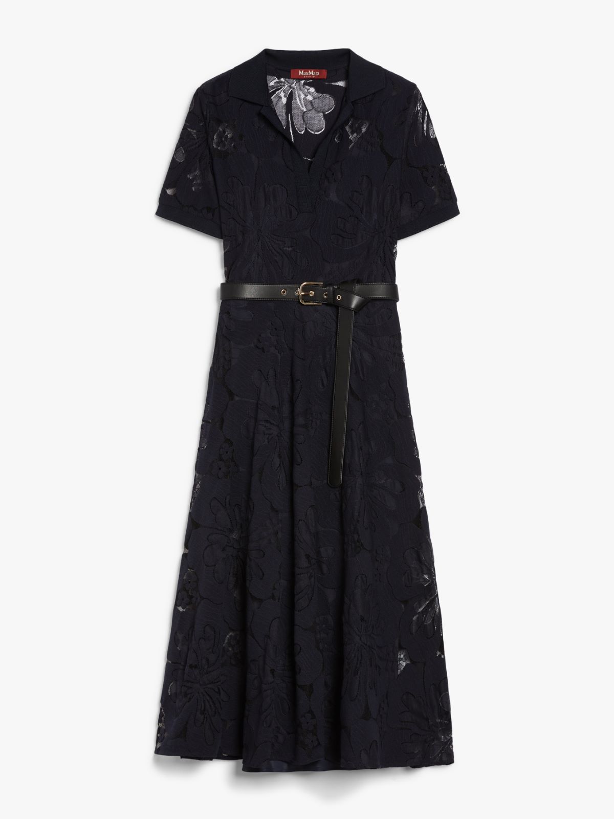 chinese dress ladies Max Mara Polka Dot Lace Dress With Drawstring