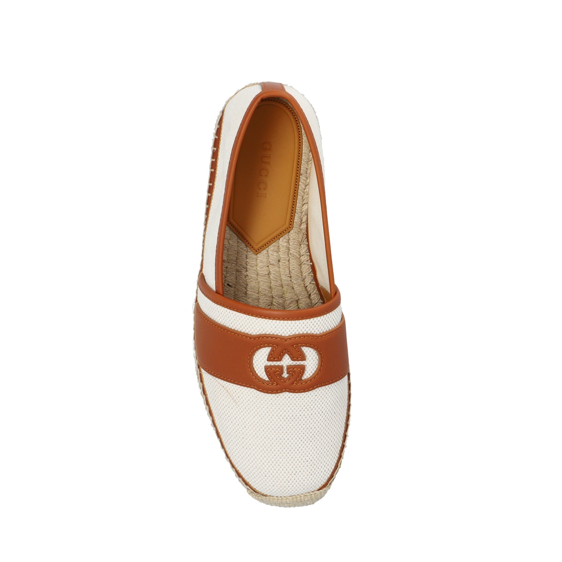 Men’s Gucci Leather Canvass Espadrille Gucci Canvas Worldwide Mens Espadrilles 7.5 Raw Cognac  main image 4