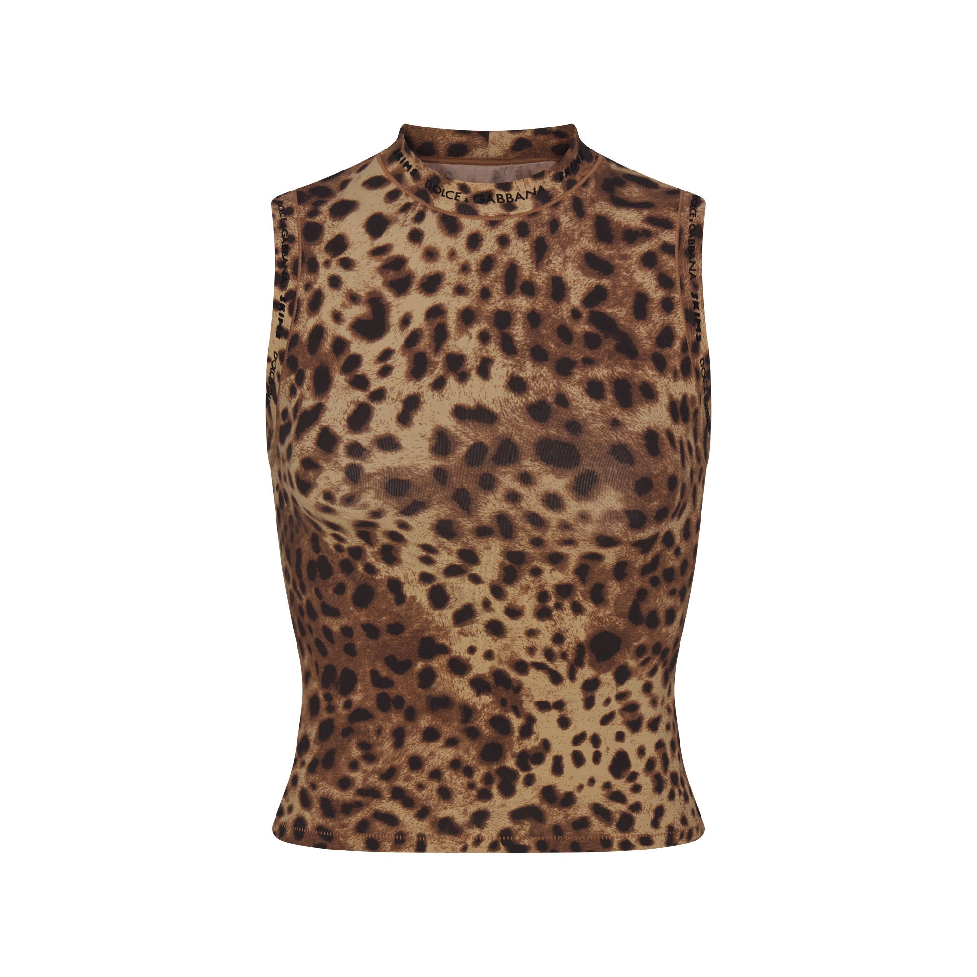 Skims Cotton Jersey Mock Neck Tank - Onyx | Editorialist