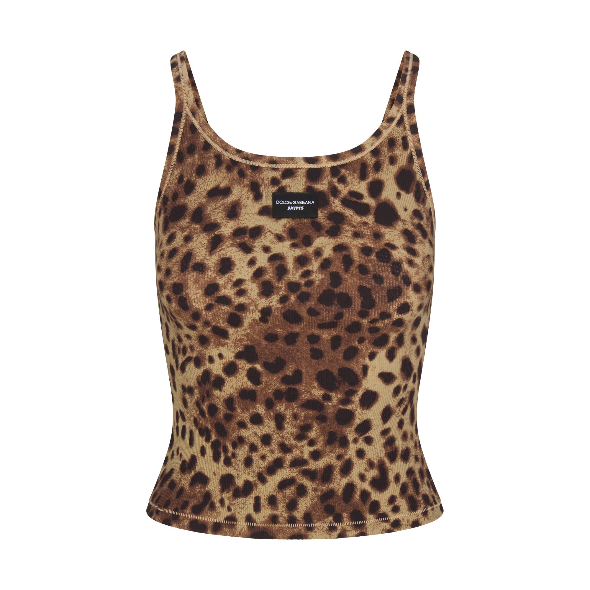 Skims Dolce&Gabbana X Cotton Rib Scoop Tank - Onyx | Editorialist
