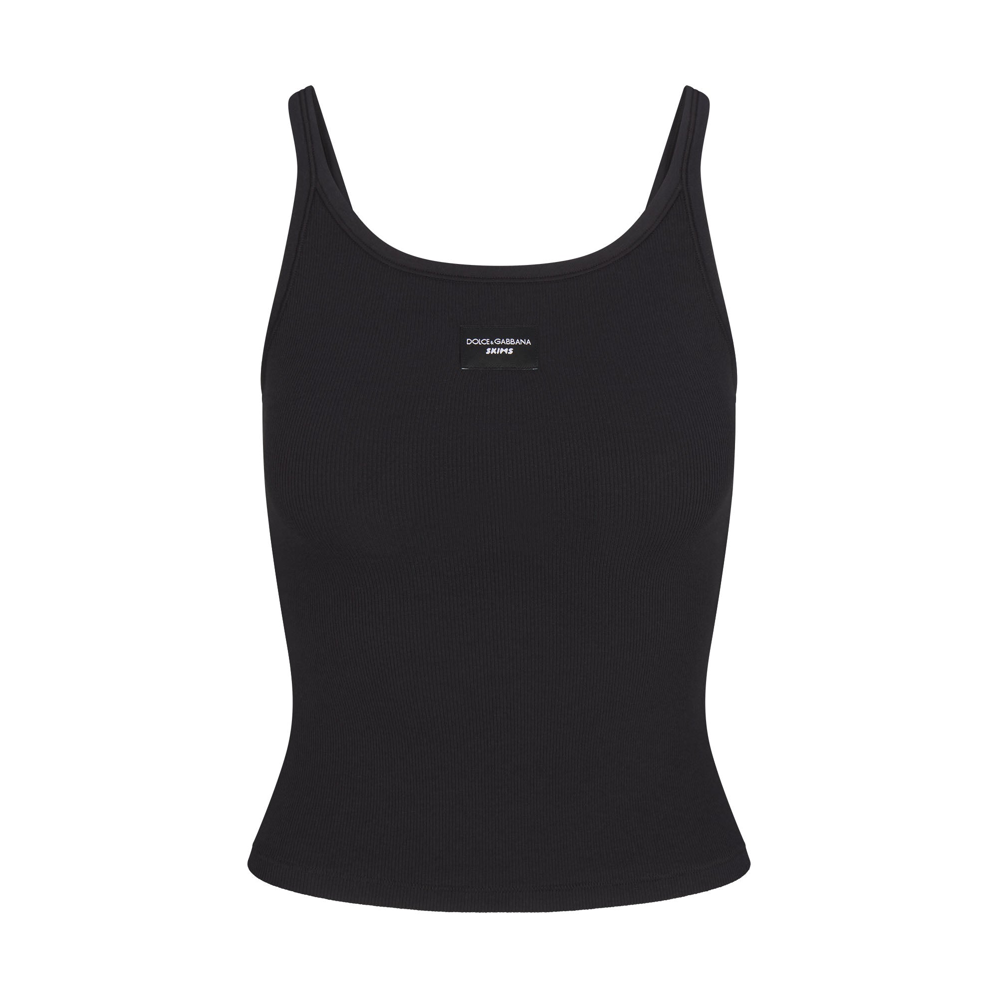 Skims Dolce&Gabbana X Cotton Rib Scoop Tank - Onyx | Editorialist