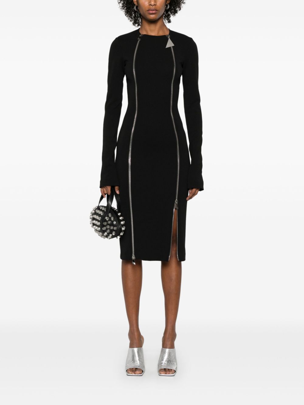 ATTICO The Attico Zip-Fastening Midi Dress