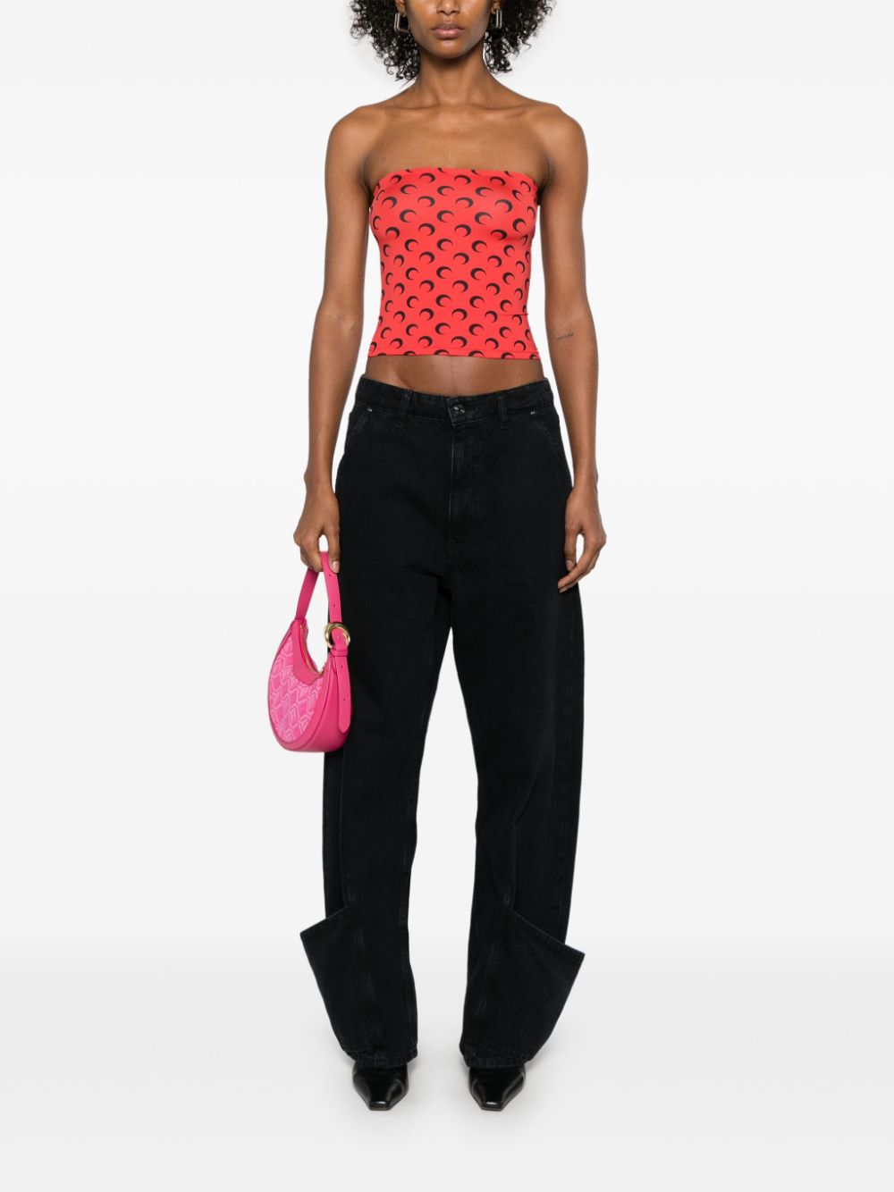 MARINE SERRE Marine Serre Moonogram Pattern Bandeau Top