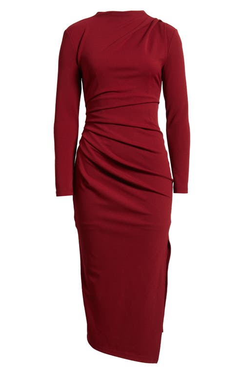 Nikki Lund Stacey Long Sleeve Midi Dress - Burgundy | Editorialist