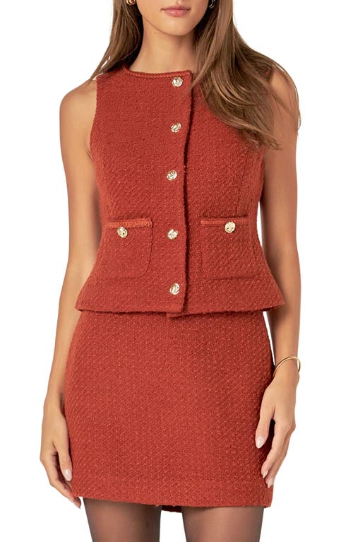 ENGLISH FACTORY English Factory Crop Tweed Vest