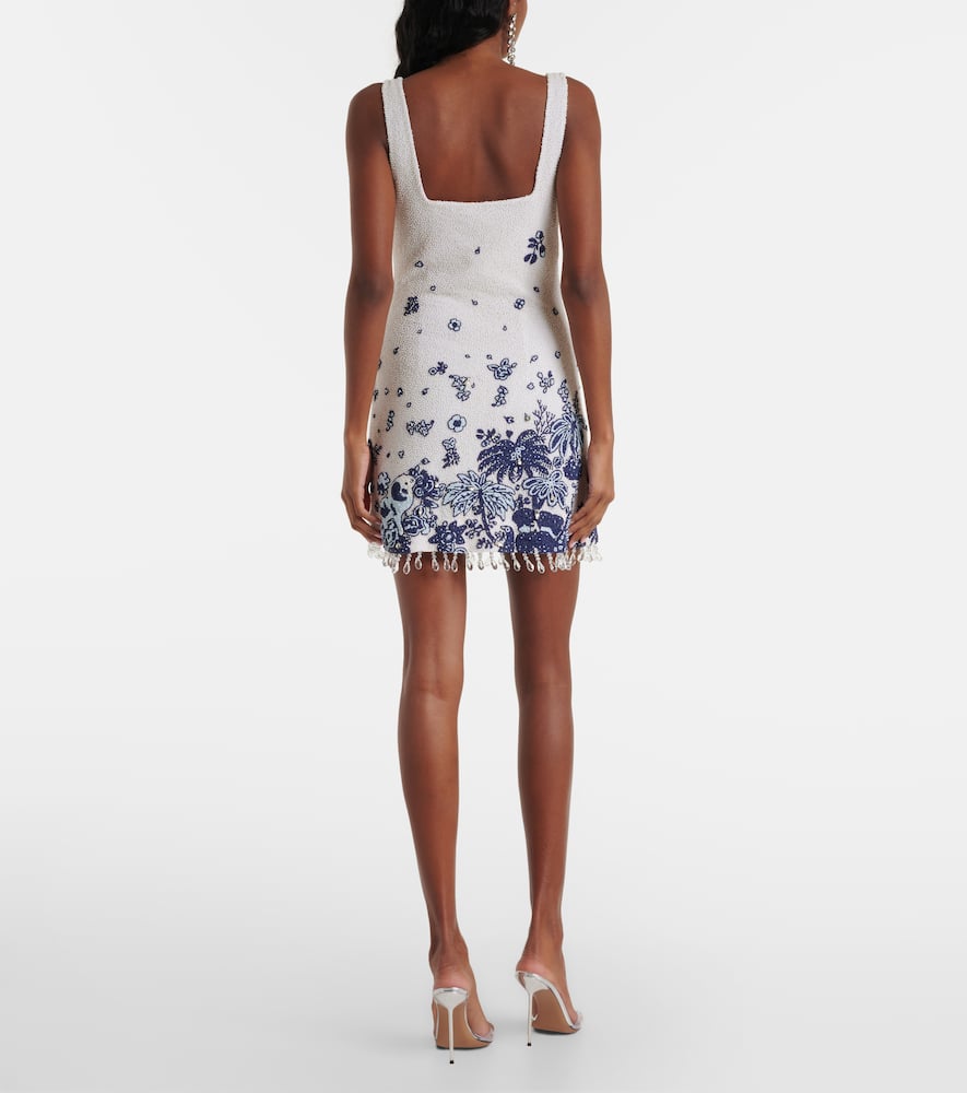 Staud Le Sable Beaded Stretch-Tulle Mini Dress In Green - 30% Off |  Editorialist