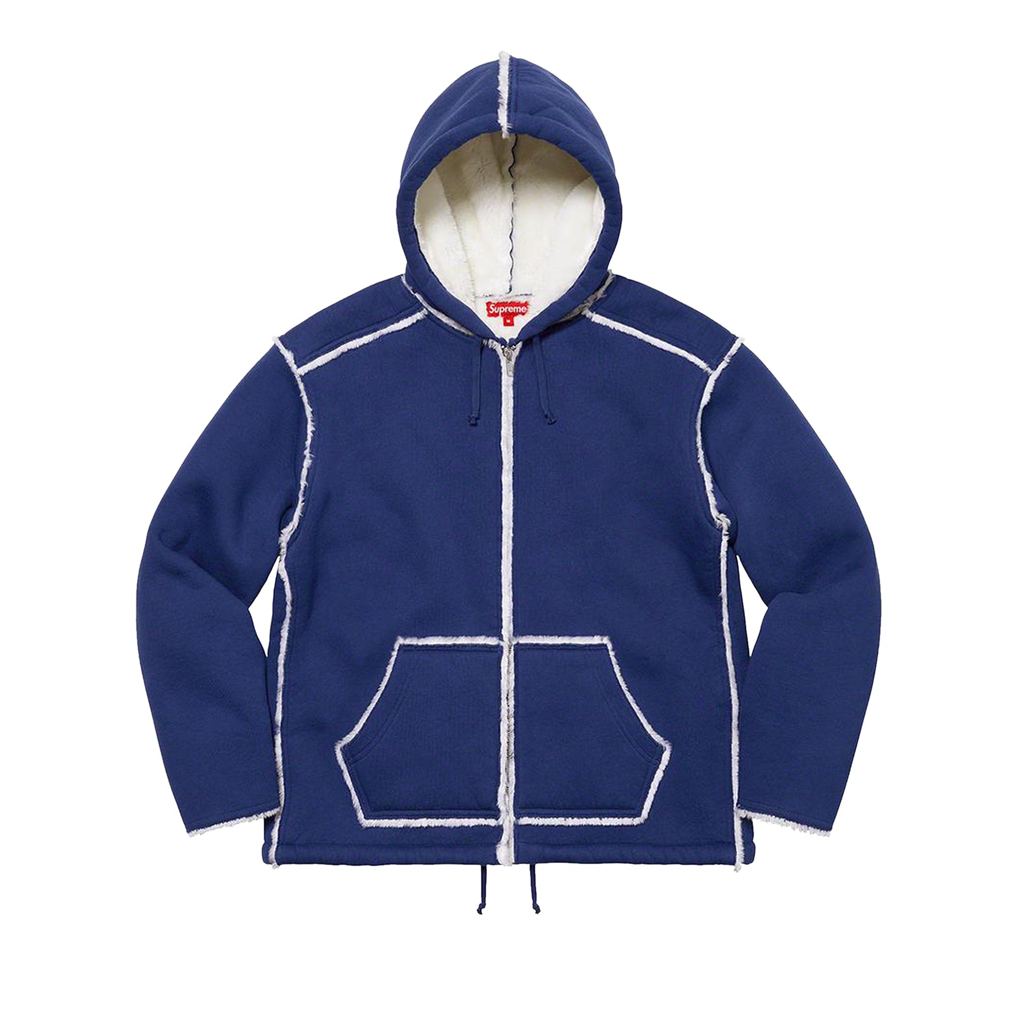Supreme Faux Shearling Hooded Jacket - Blue | Editorialist
