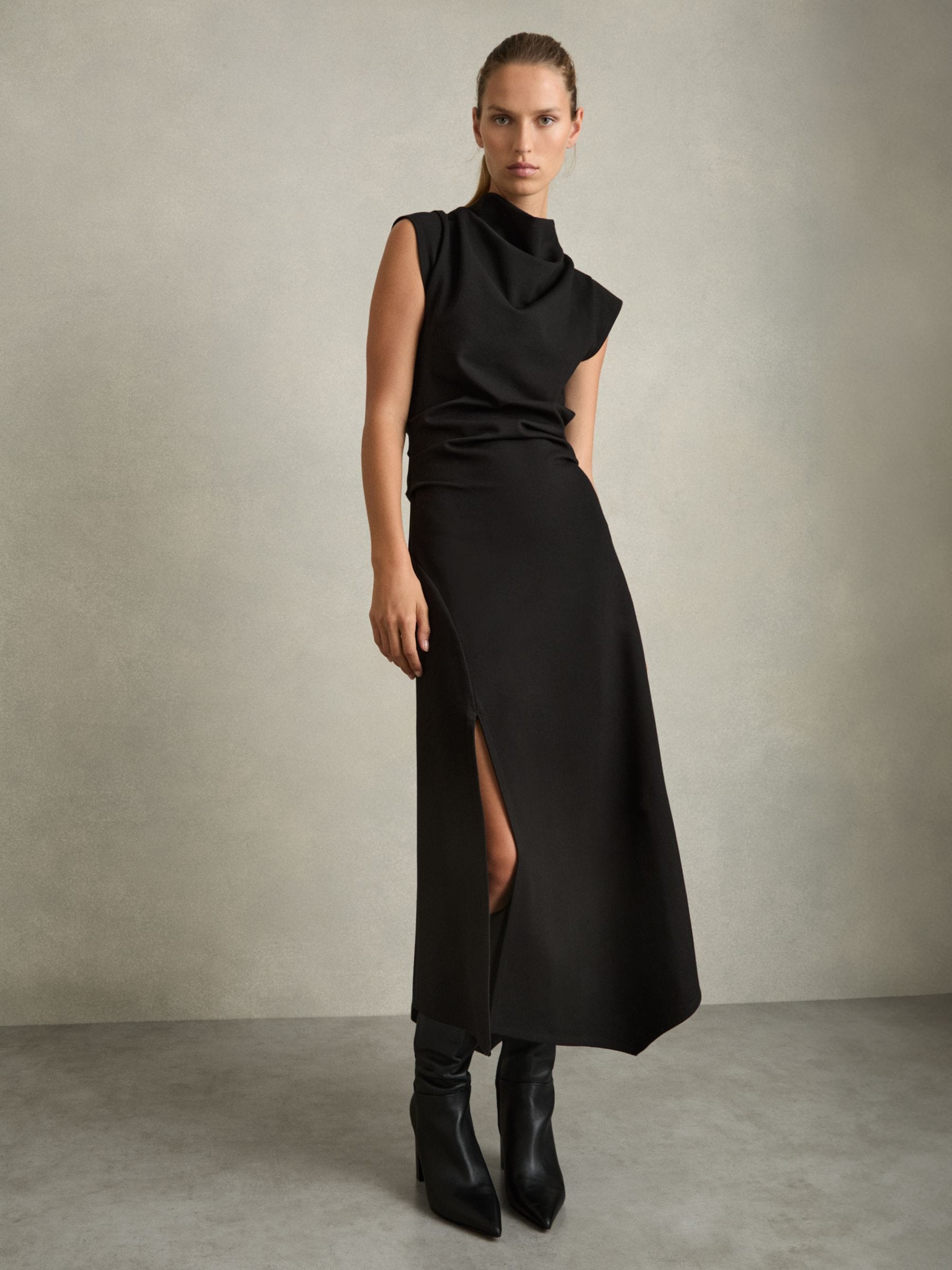REISS Reiss Harlan Twill-Jersey Midi Dress