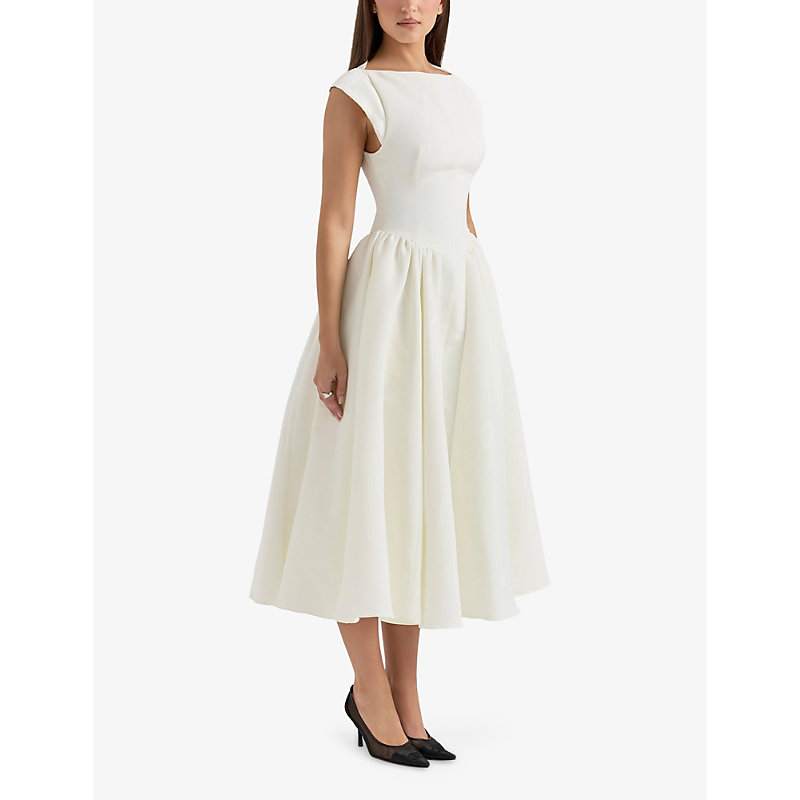debutante black moire satin backless midi dress Backless Midi Dress main image 0